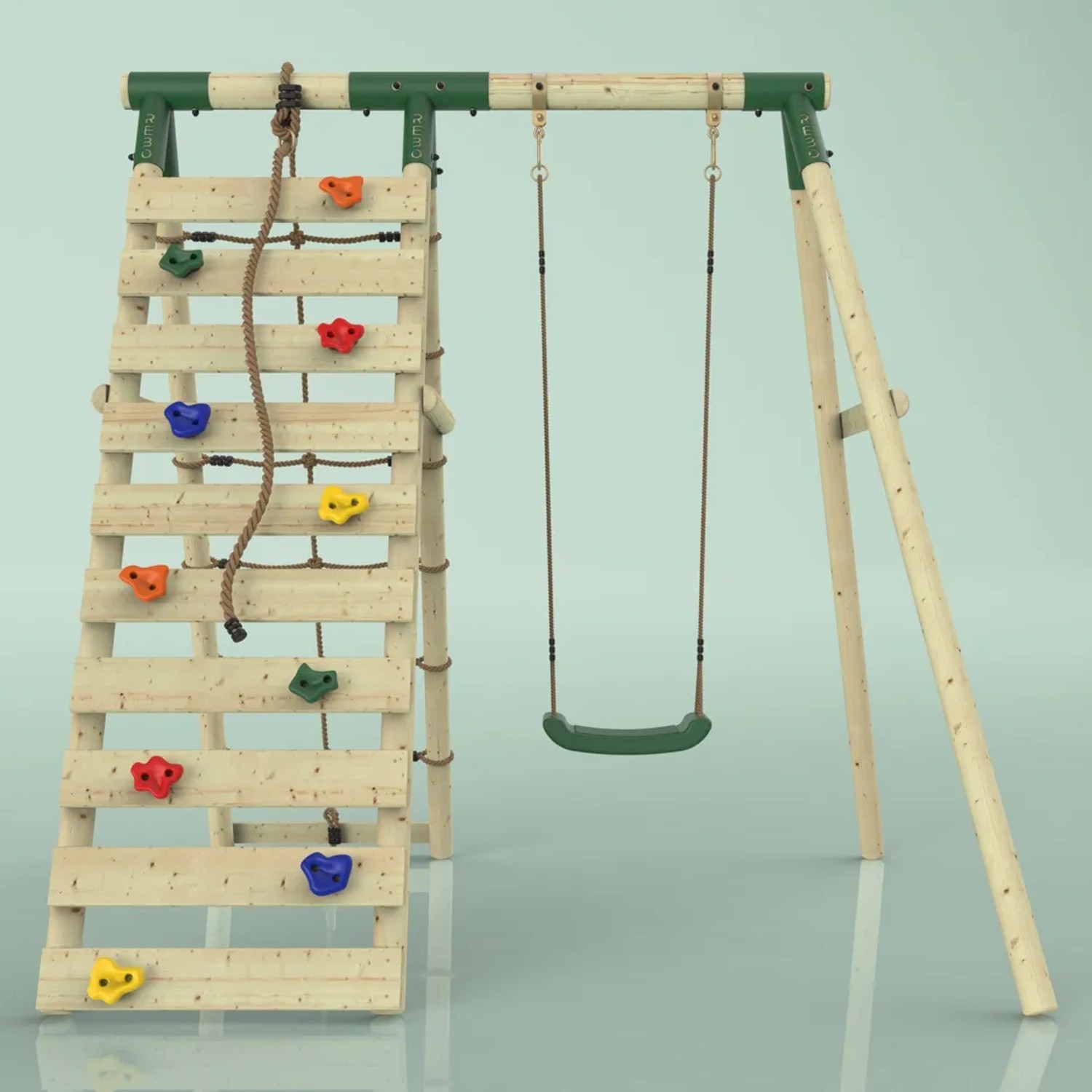 Rebo Klettergerüst Chamäleon Schaukel Kletterwand Dunkelgrün kaufen bei OBI