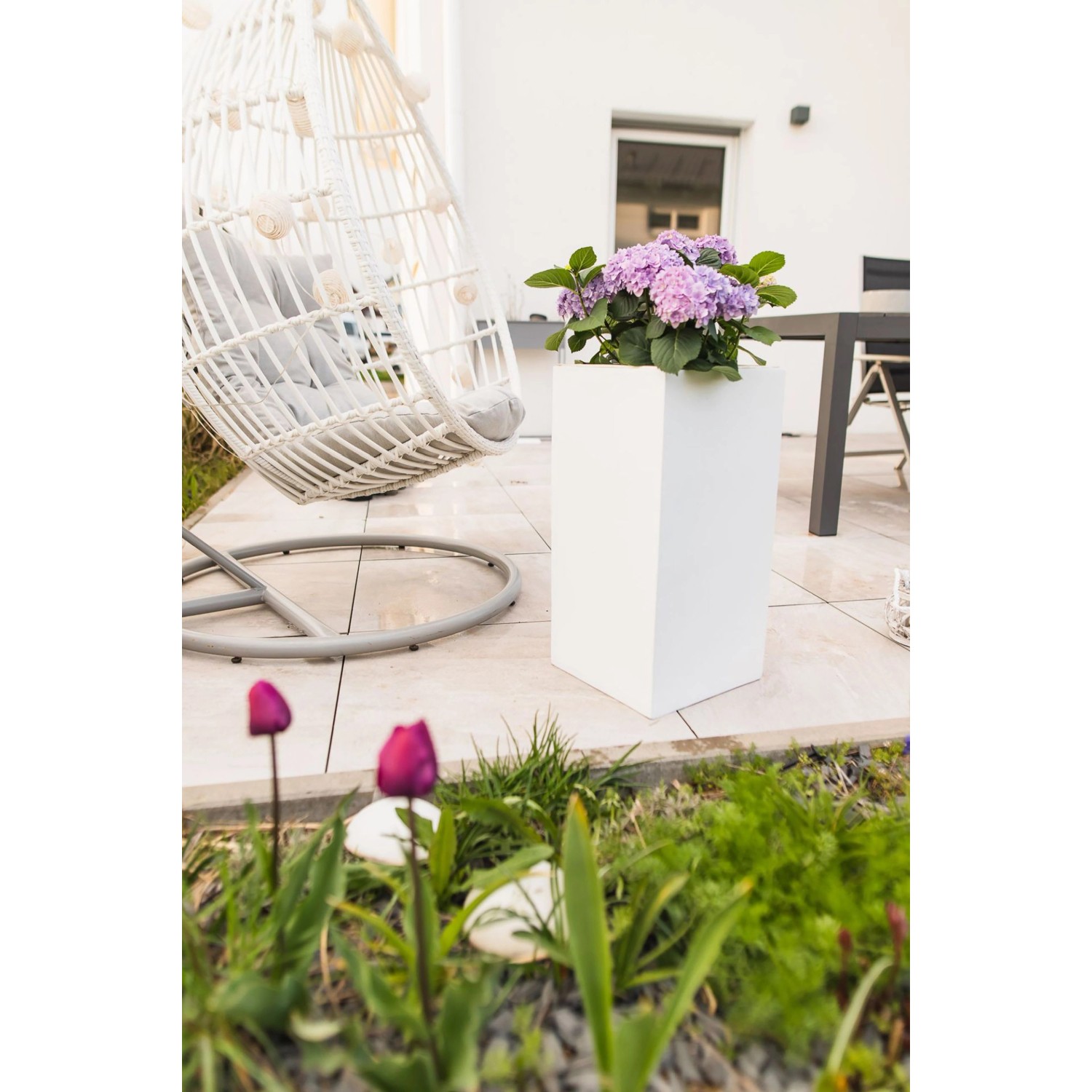 Vivanno Pflanzkübel Block 30 cm x 30 cm x 60 cm Weiß kaufen bei OBI