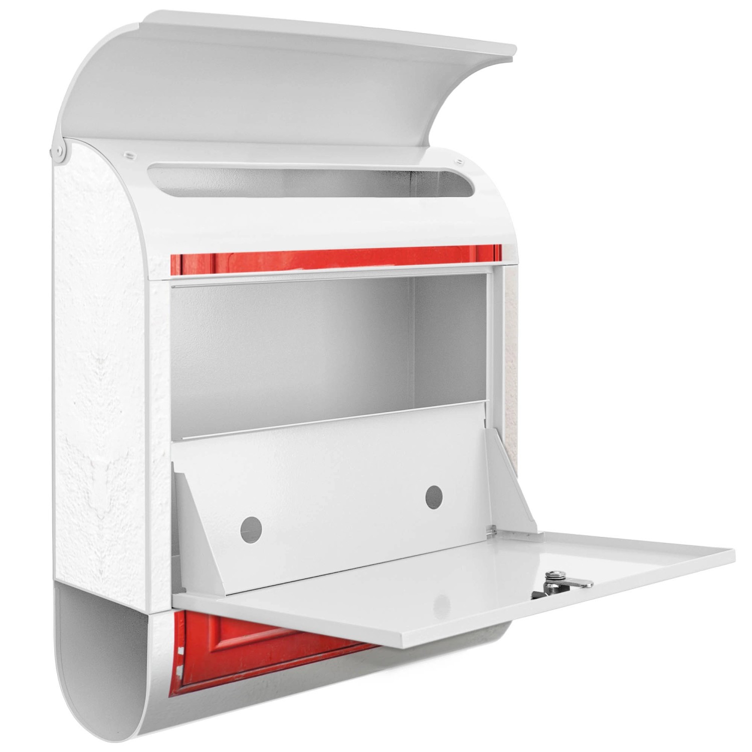 Banjado Design Briefkasten Weiß Pulverbeschichtet, 39x47x14cm, 2 ...