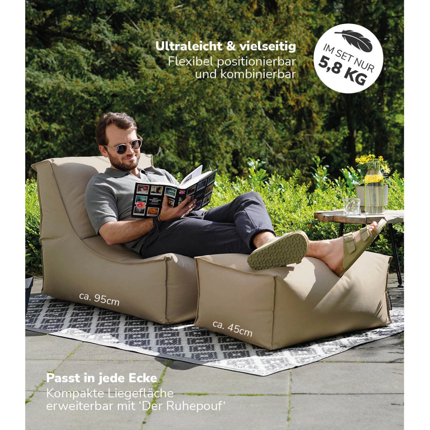 mokebo Sitzsack für Kinder und Erwachsene Der Sundowner Bean Bag mit ...