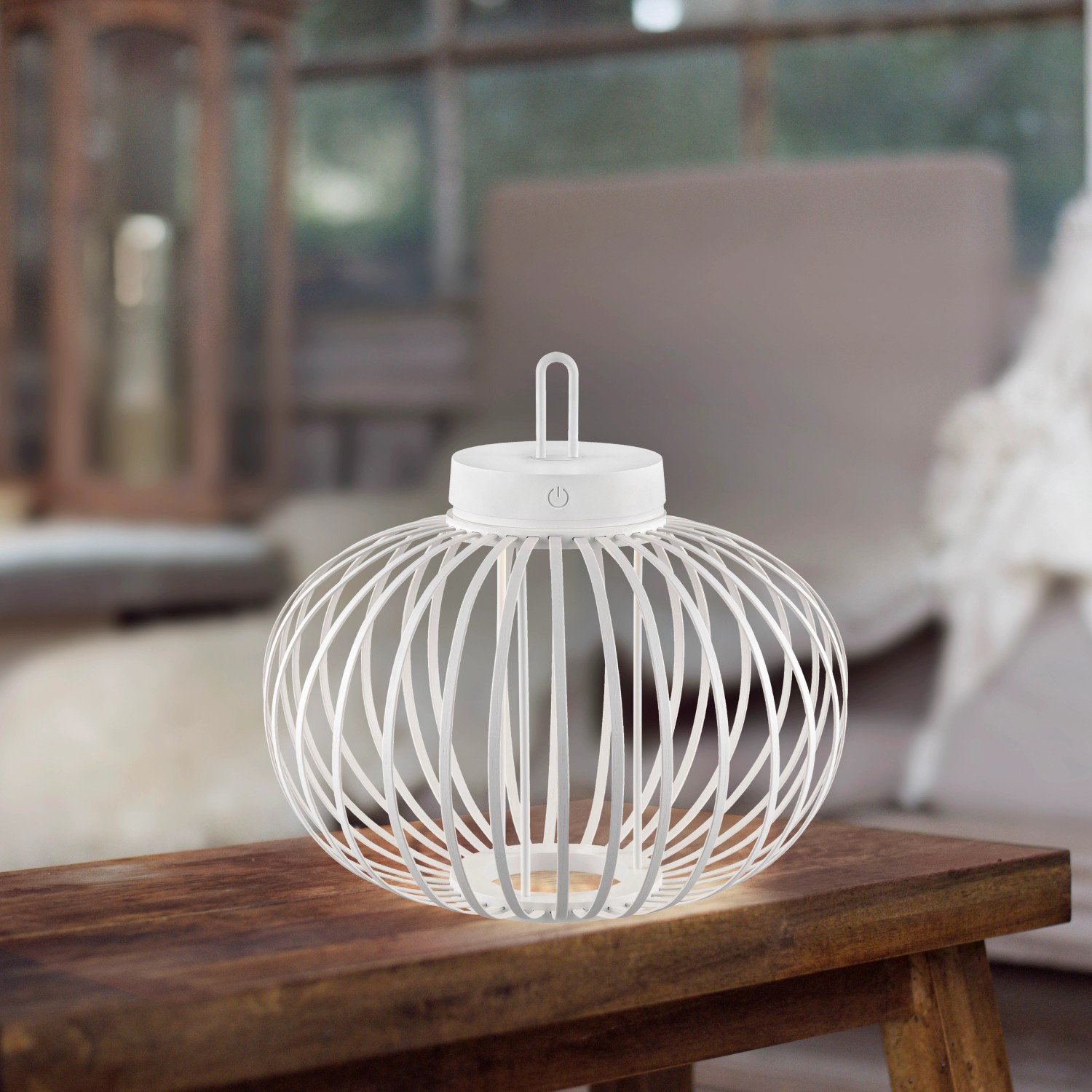 Just Light. LED-Akku-Pendelleuchte Akuba Weiß 33 cm x Ø 36 cm kaufen ...