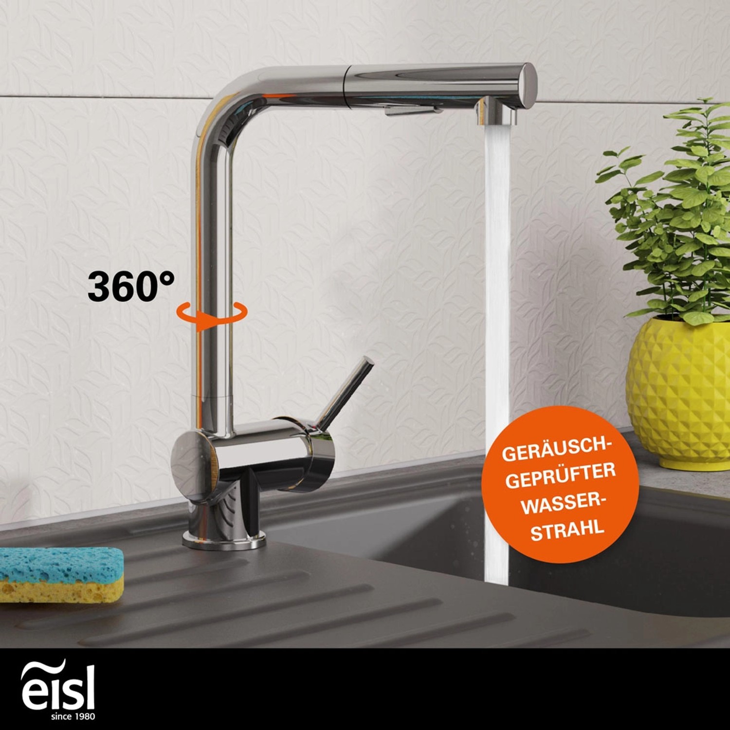 Eisl Spültischarmatur Cool mit herausziehbarer Geschirrbrause Chrom ...