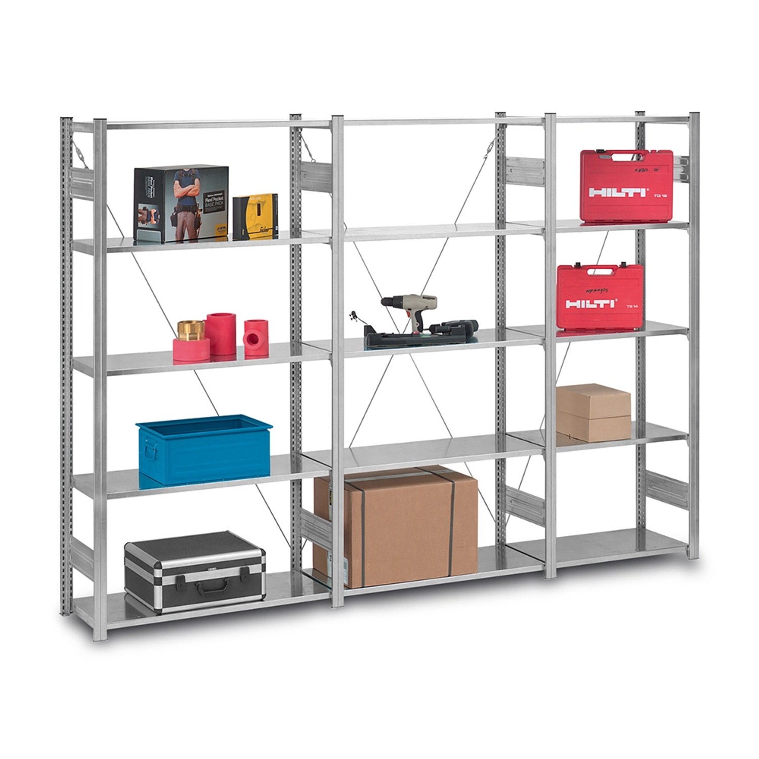 PROREGAL Profi Lagerregal Stecksystem T-Profil Grundregal HxBxT 250 x ...