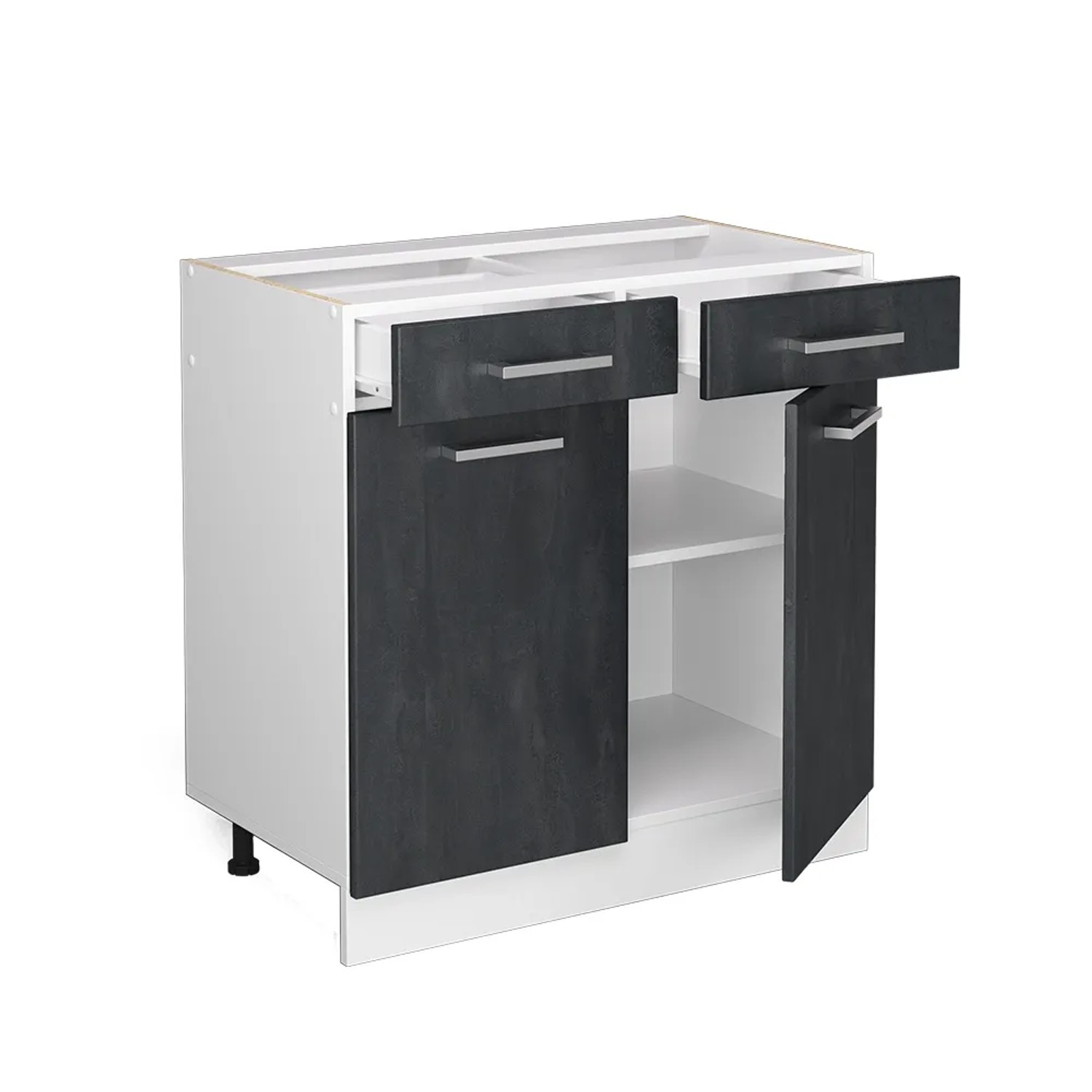 Vicco Küchenunterschrank R-Line Schubladenschrank für die Küche Schwarz ...