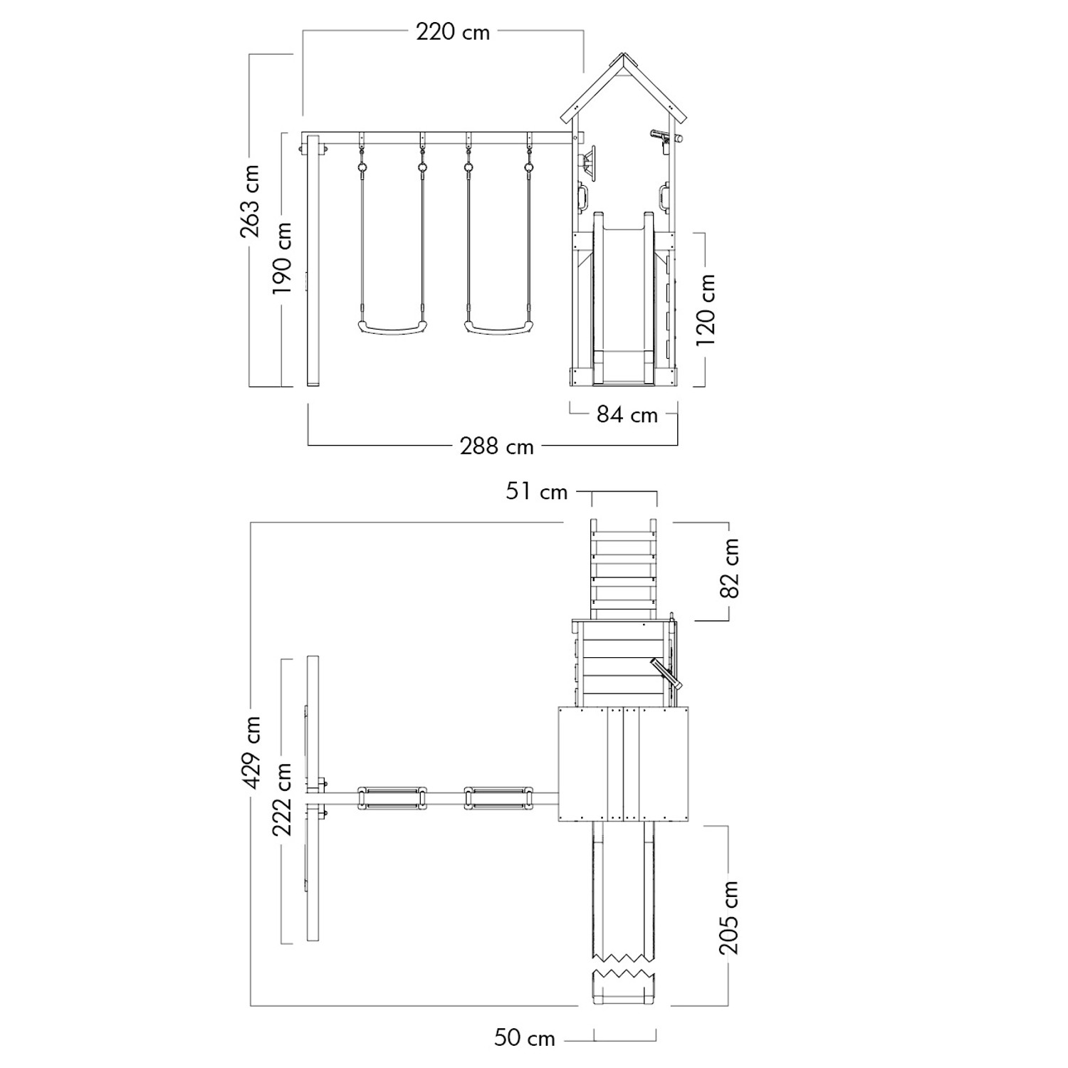 Wickey Spielturm Klettergerüst MultiFlyer Holzdach mit Schaukel ...