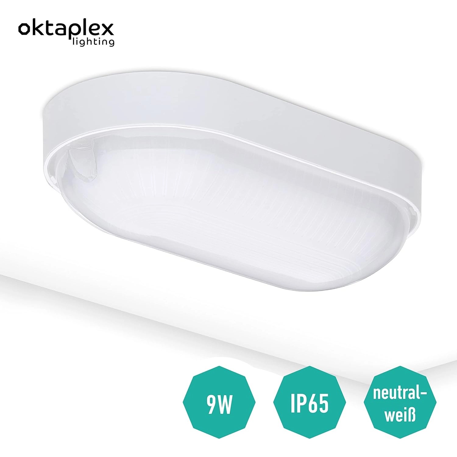 Oktaplex LED Ovalleuchte mit Durchgangsverdrahtung Base 9W 800lm IP65 ...