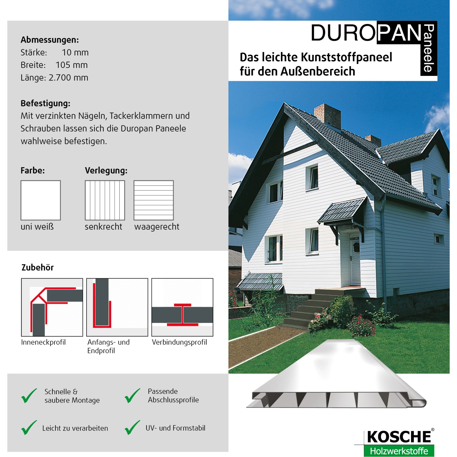 Eckleiste Duropan 270 cm x 2 cm Weiß kaufen bei OBI