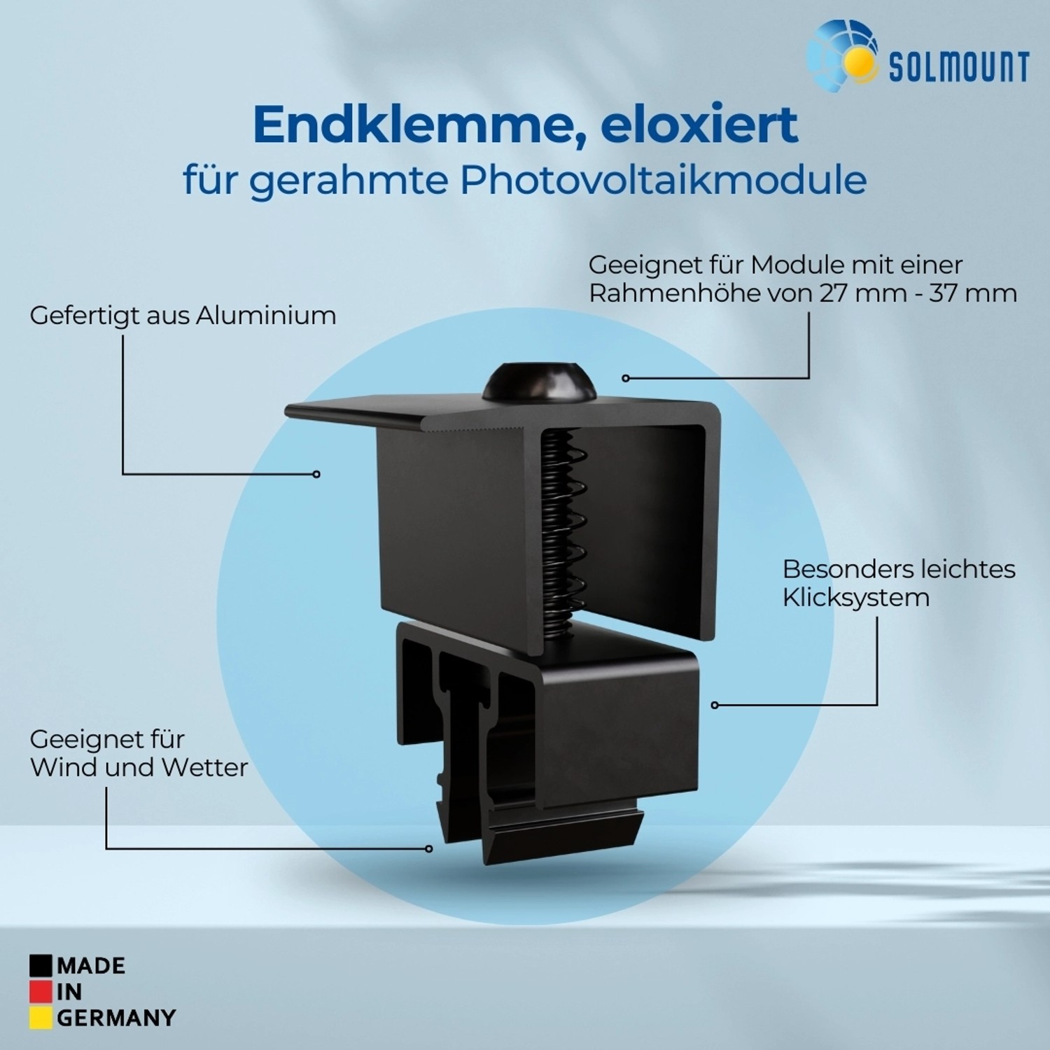 SolMount Montageset Schrägdach 1 Modul Schwarz Eloxiert kaufen bei OBI