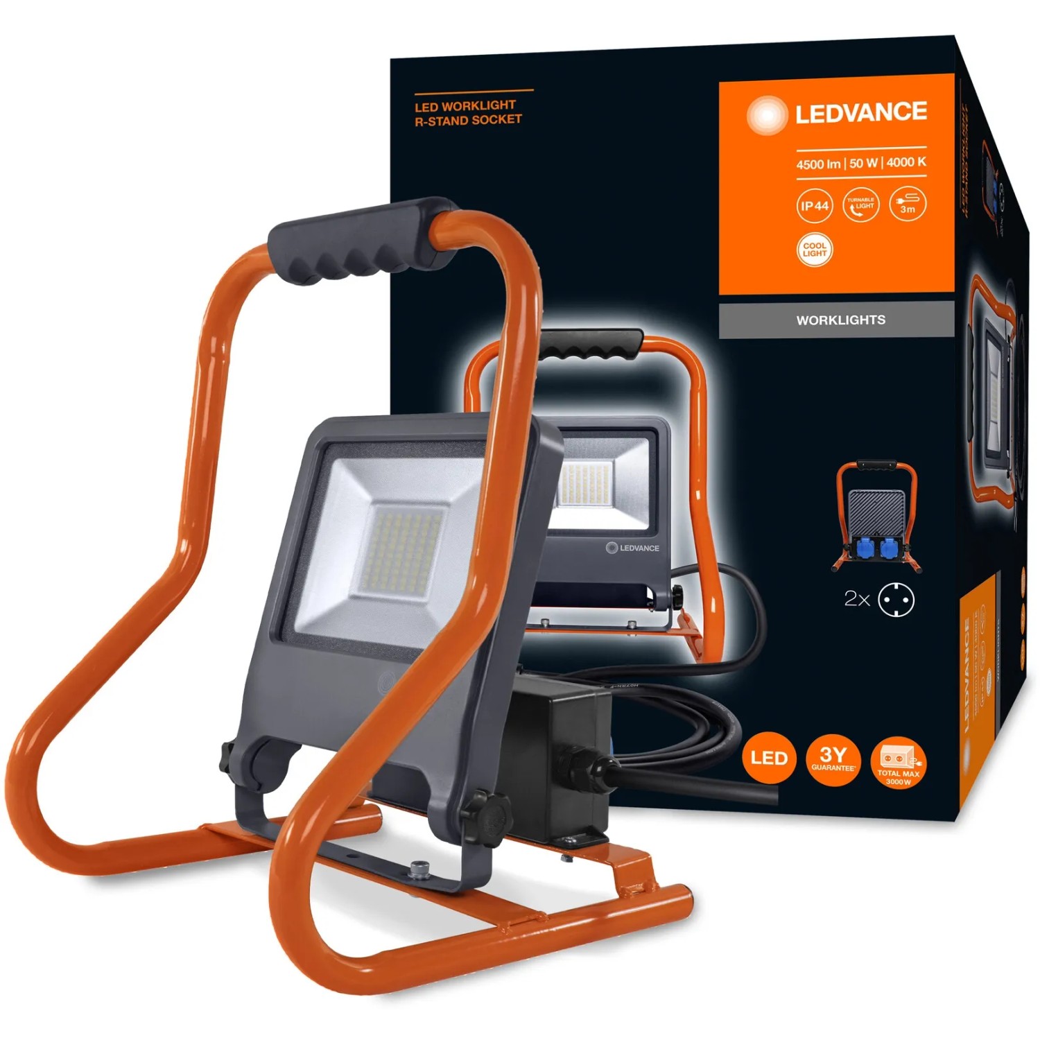 Ledvance LED-Arbeitslicht Worklight R-Stand mit Steckdosen (Gen 2) 50 W ...