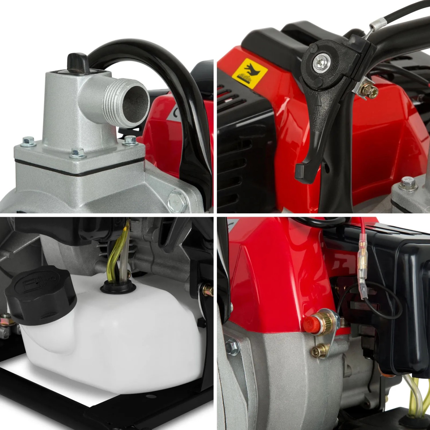 EBERTH Wasserpumpe 2PS mit 12.000l/h und 17,5m Förderhöhe, 1 Zoll, 2 ...