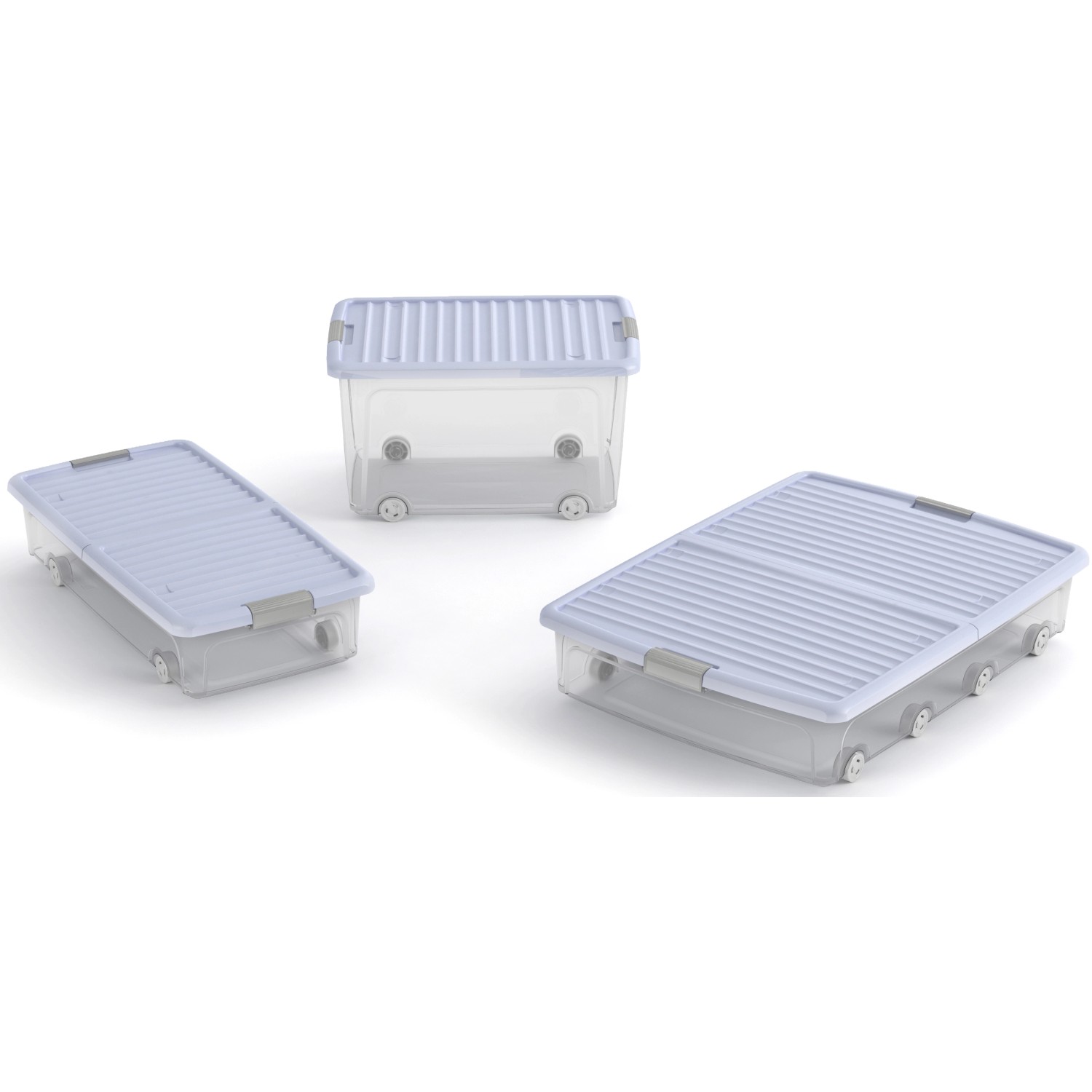 Aufbewahrungsbox W L flach mit Butterflydeckel 4 Rollen Blueberry ...