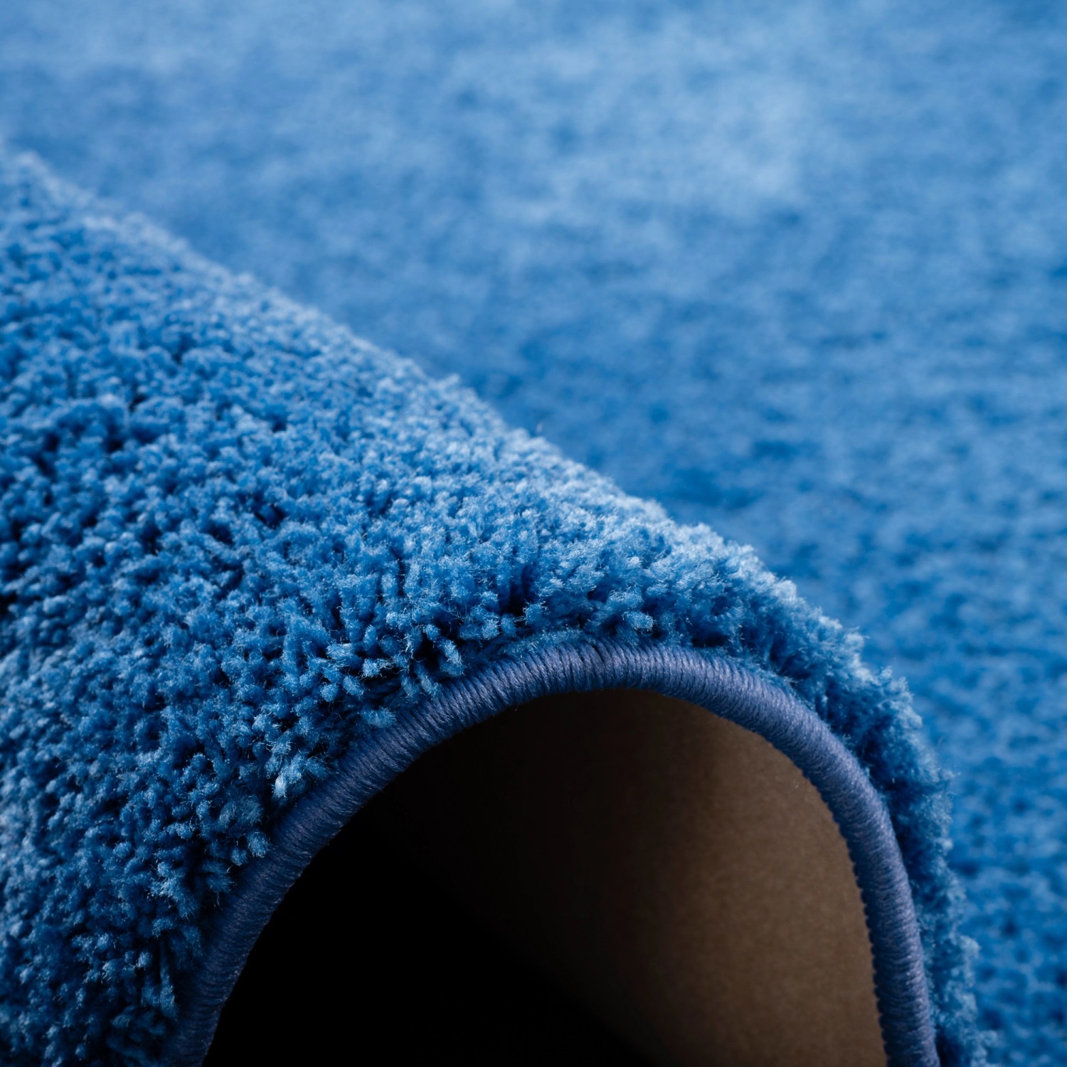 Snapstyle Hochflor Shaggy Teppich Palace Rund Blau 100x100cm kaufen bei OBI