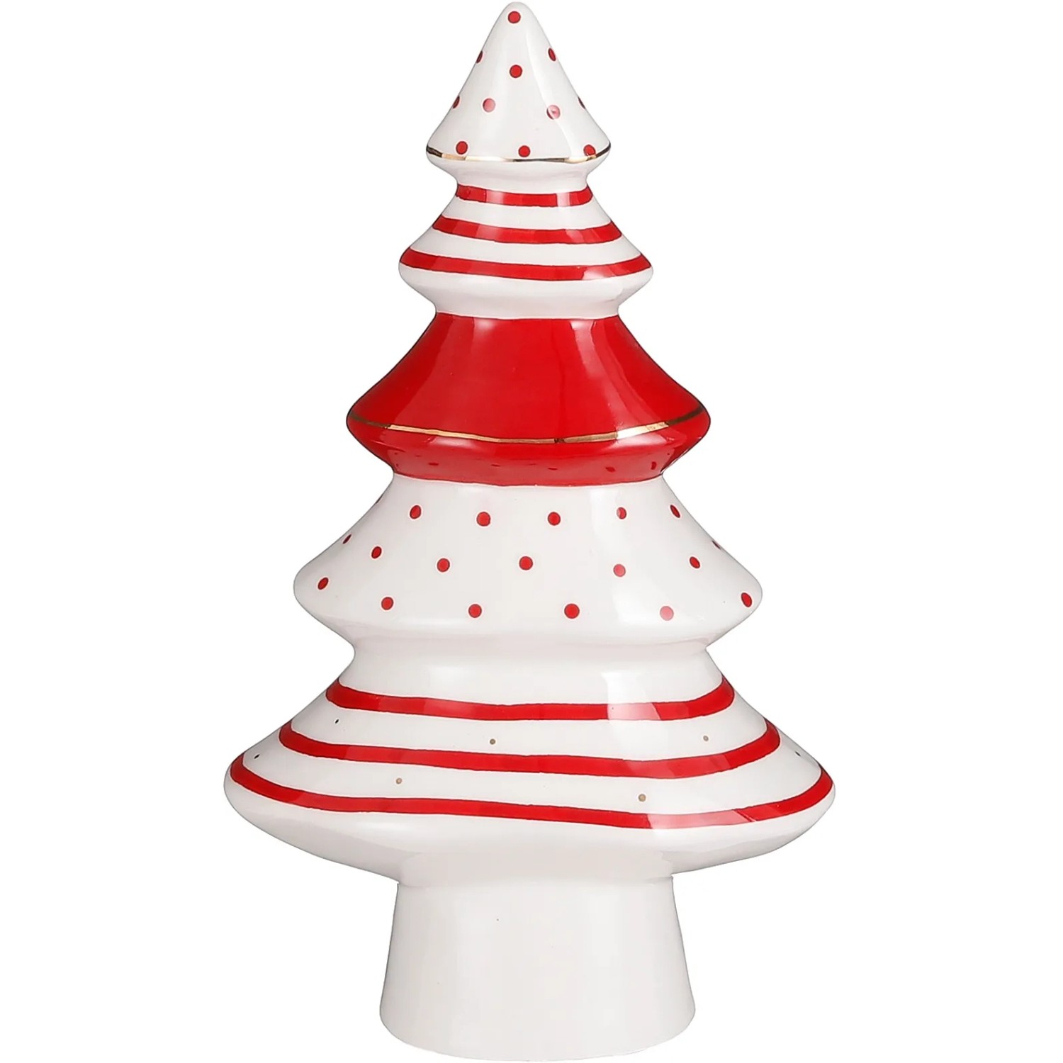 House of Seasons Keramik Weihnachtsbaum Weiß Rot 21,5 x Ø 12 cm kaufen ...