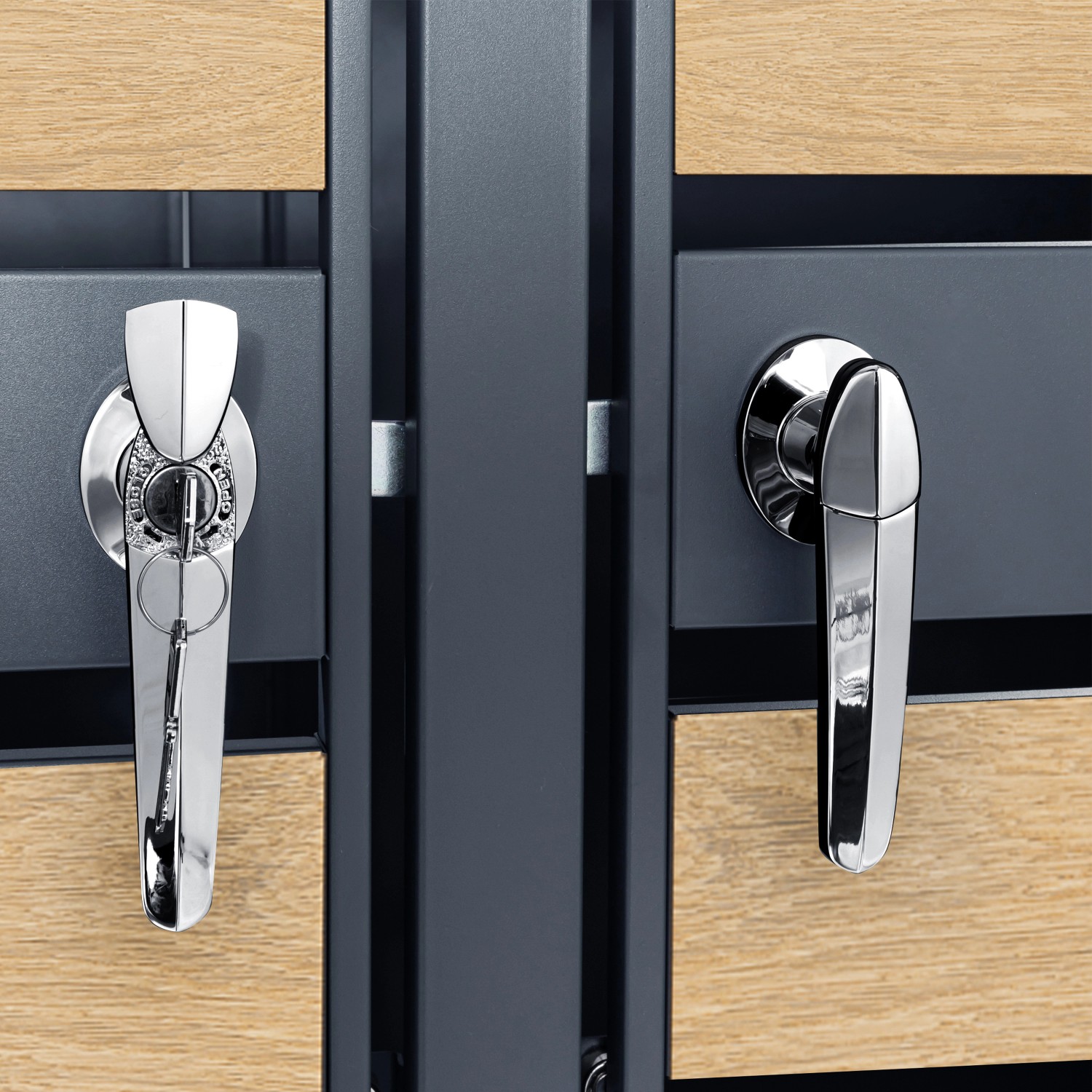 Axi Mülltonnenbox Lucas Metall 4 x 240 l Anthrazit/Holzoptik kaufen bei OBI