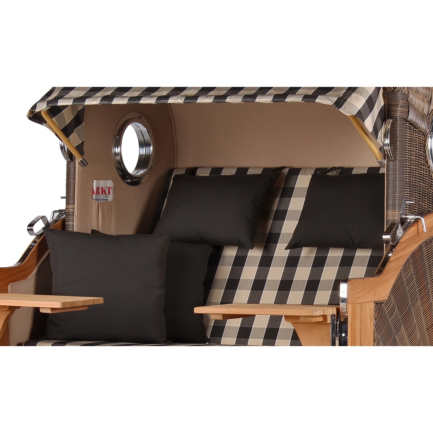 GarWoh Strandkorb Rantum Grande Teak PE Grey Dessin 505 kaufen bei OBI