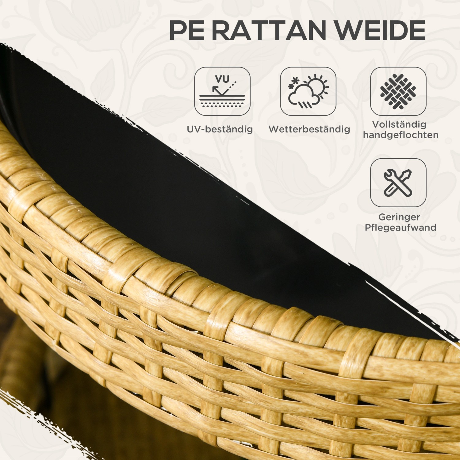 Outsunny Servierwagen Rattan Trolley mit 2 Regalen kaufen bei OBI