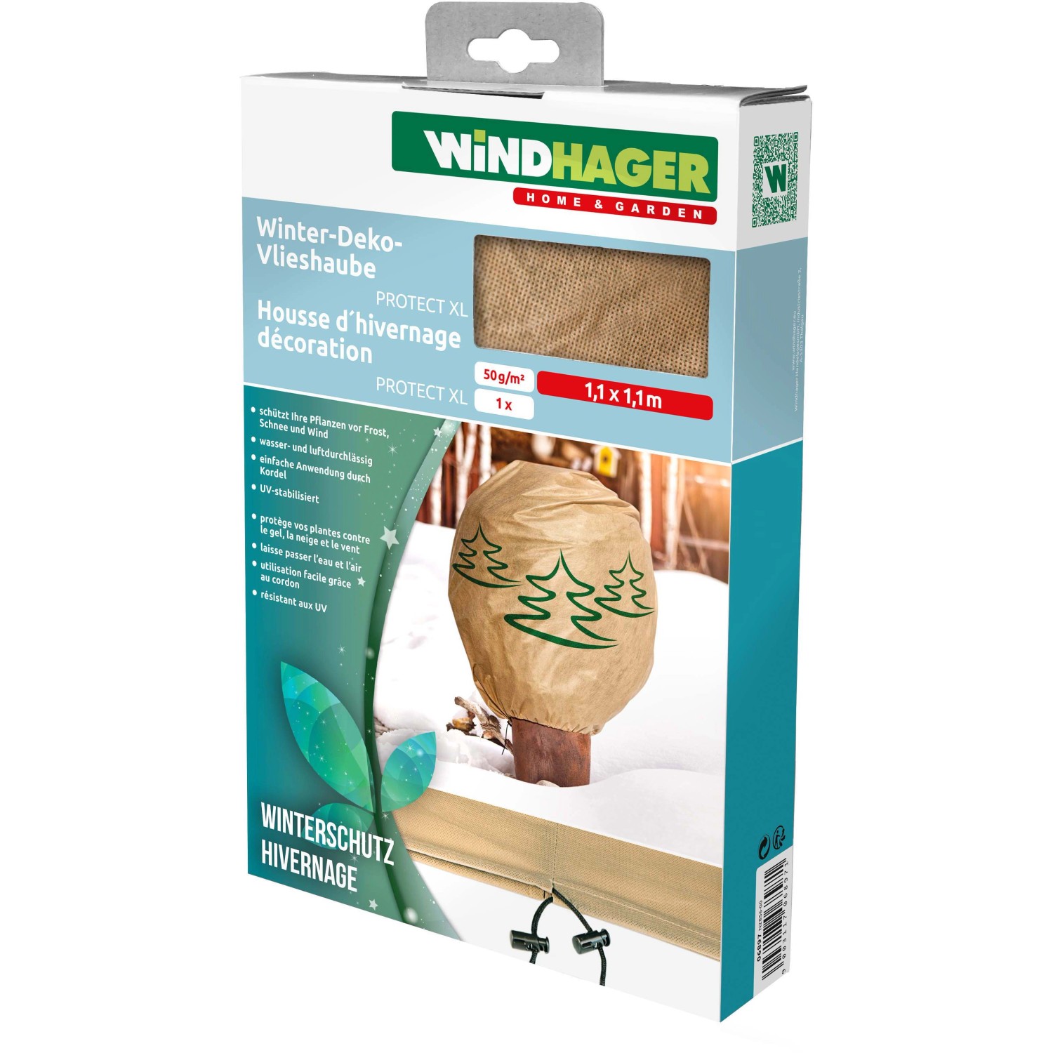 Windhager Winter-Deko-Vlieshaube Protect Tannenbaum 1,1 m x 1,1 m ...