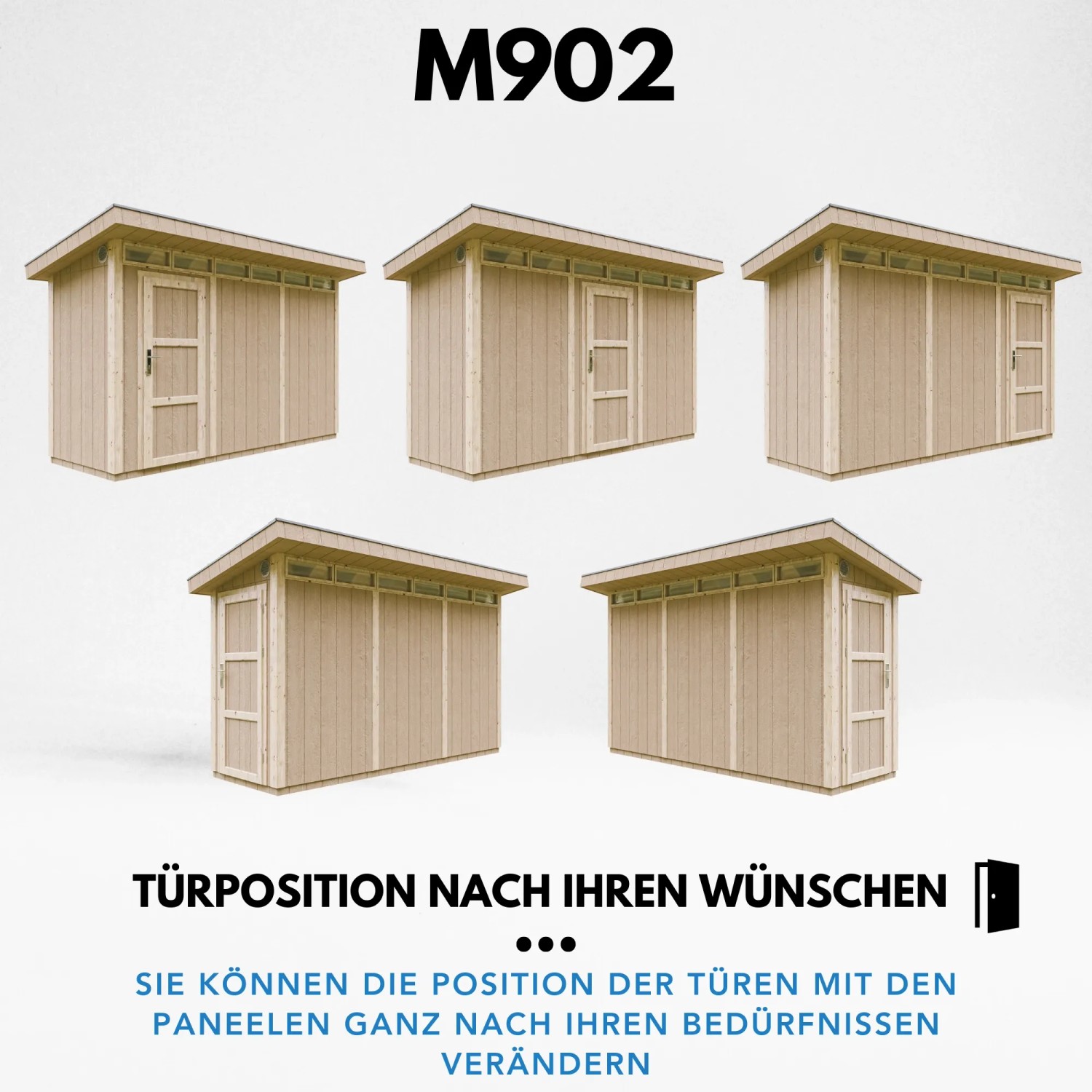 Timbela Holz-Gartenhaus M902 Flachdach Grundiert 161 cm x 412 cm kaufen ...