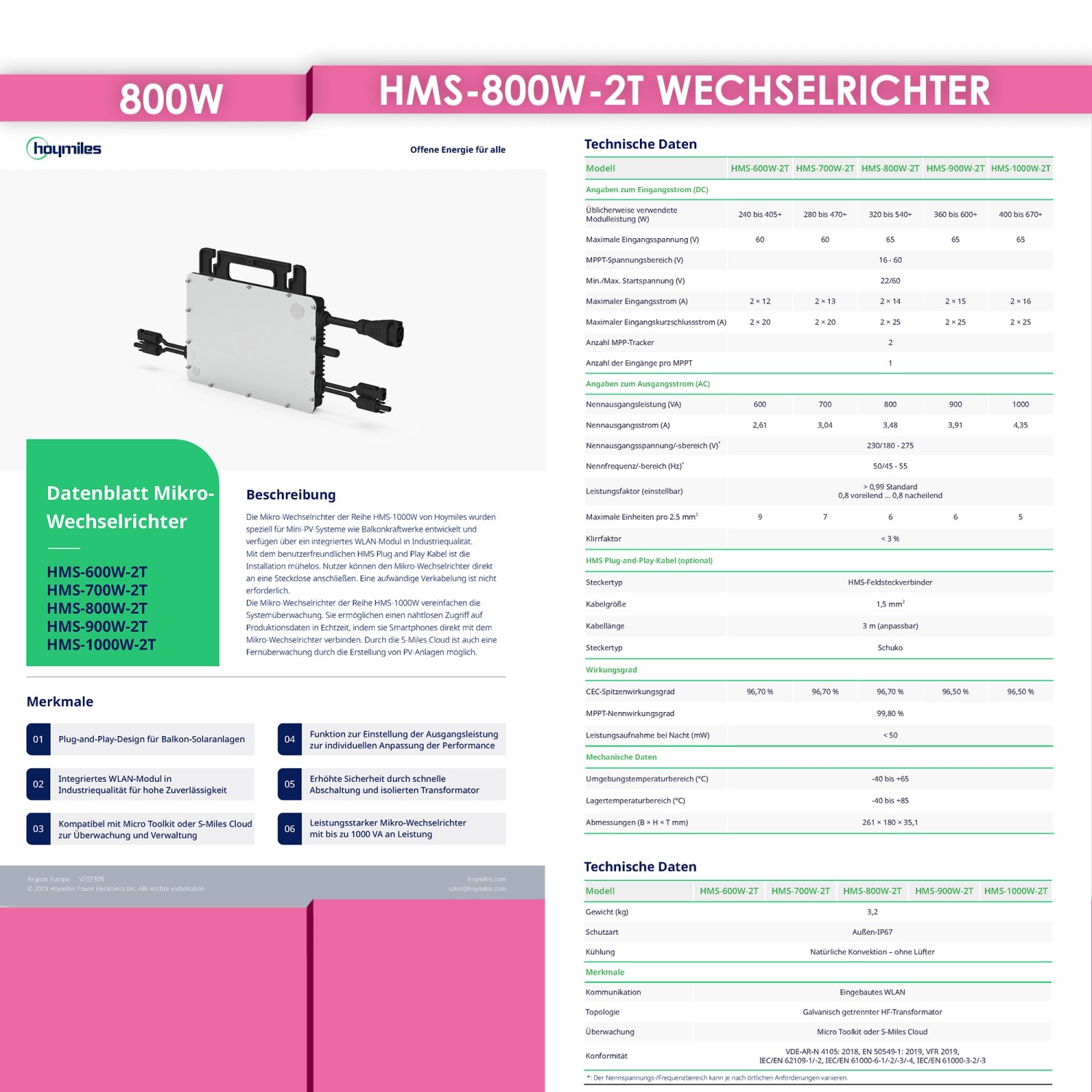 Hoymiles Premium-Mikro-Wechselrichter HMS-800W-2T kaufen bei OBI