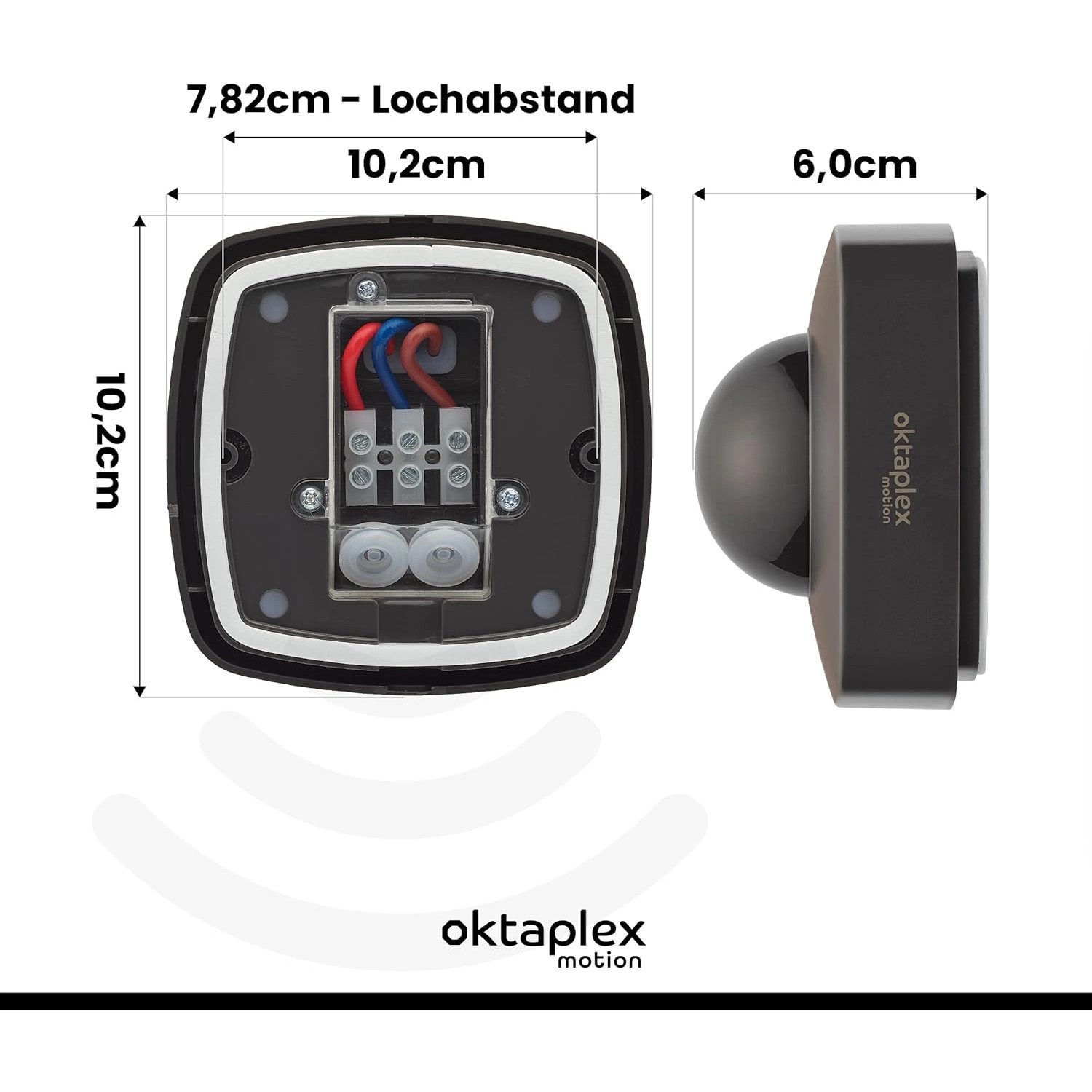 Oktaplex Tim 360° Präsenzmelder Außen Anthrazit Bewegungsmelder IP65 ...