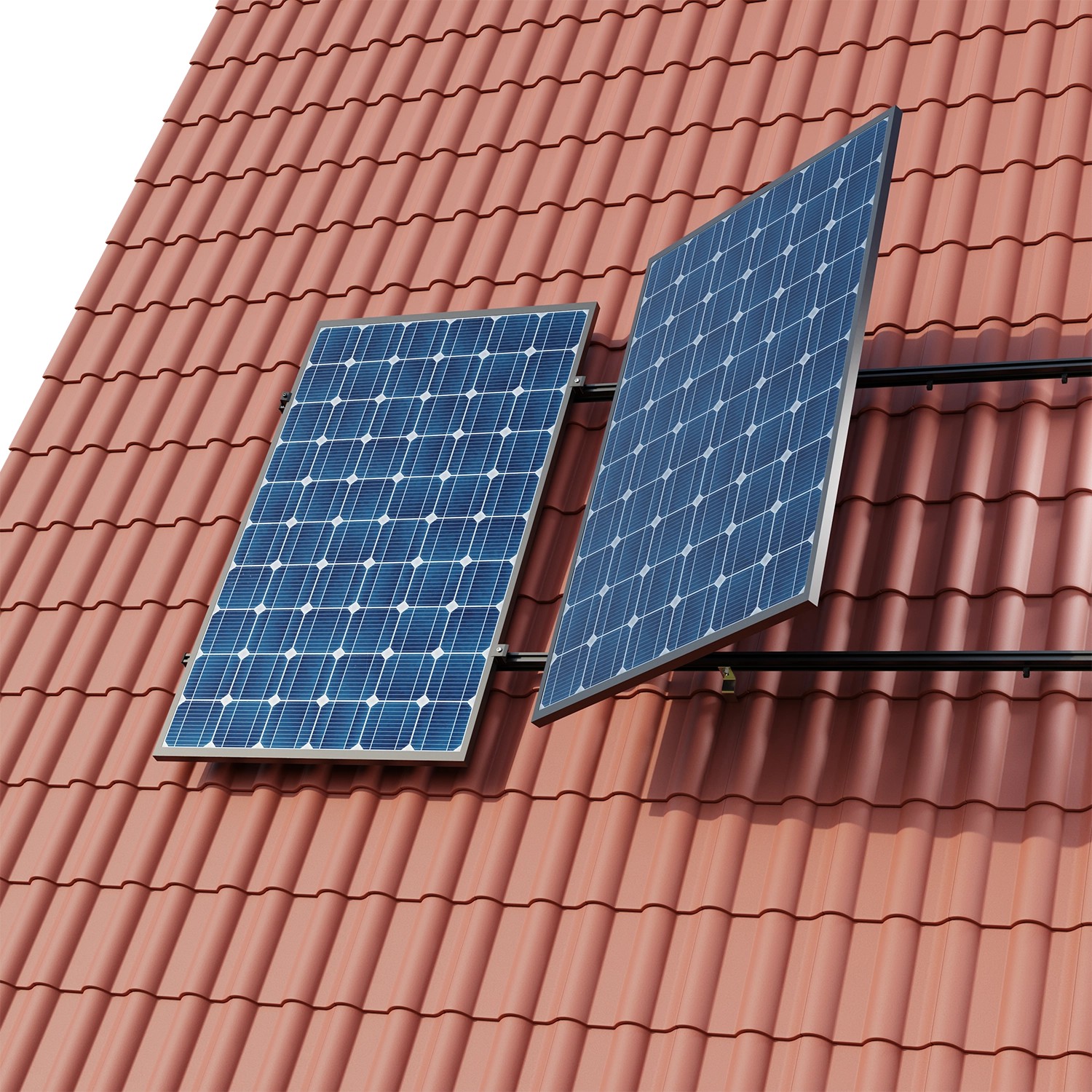 SolMount Montageset Schrägdach 12 Module Anordnung 3 Module ...