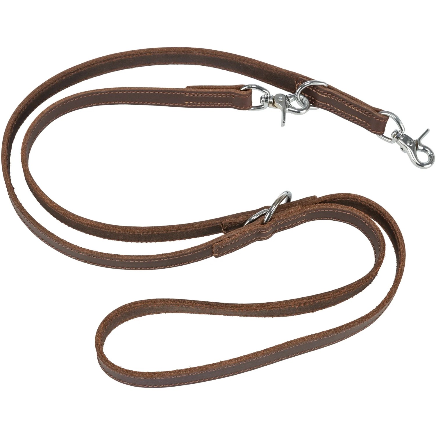 Trixie Hundeleine Rustic Fettleder-V-Leine 200 cm x 12 mm Dunkelbraun ...