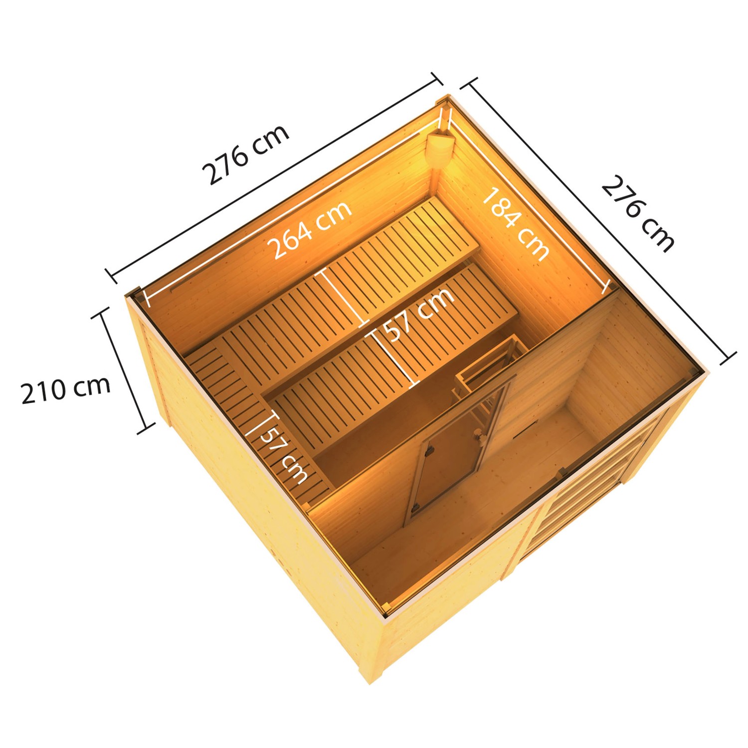 Karibu Saunahaus Jasper mit Ofen 9kW und externe Steuerung Easy kaufen ...