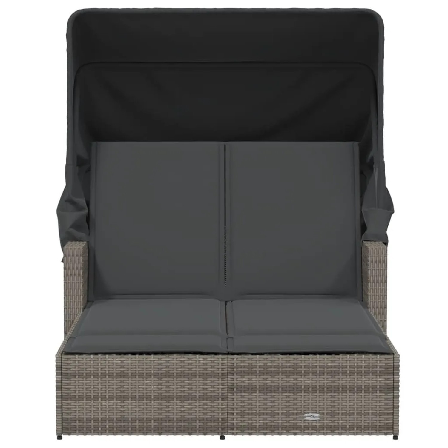 vidaXL Doppelliege Garten mit Dach Grau Poly Rattan kaufen bei OBI