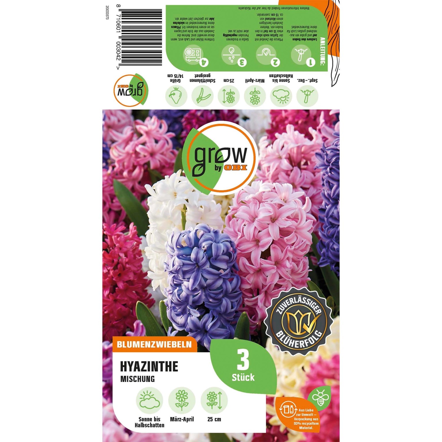 GROW by OBI Hyazinthen Mischung 3 Stück Hyacinthus orientalis Mixed kaufen bei OBI