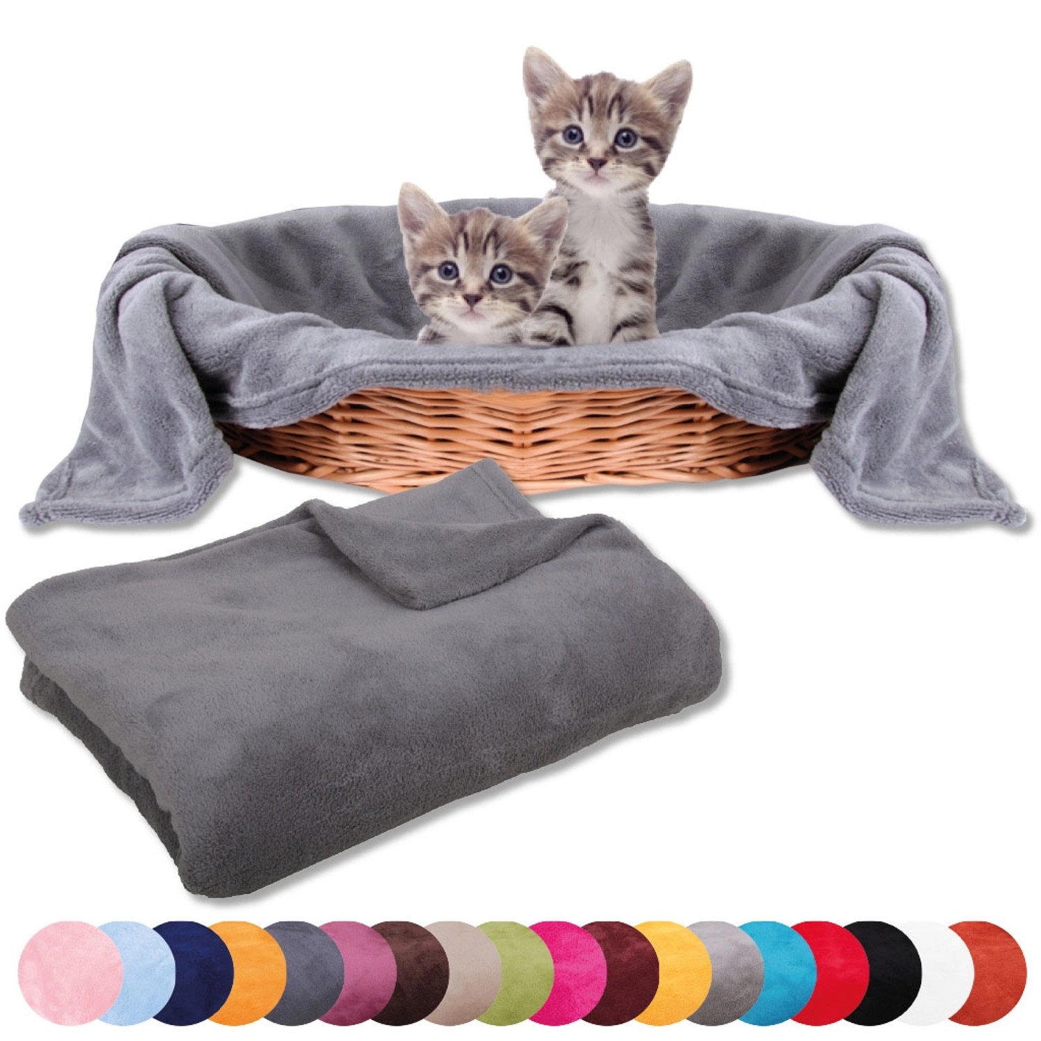 Bestlivings Tierdecke Katzendecke Mikrofaser 90 x 140 cm Steingrau ...