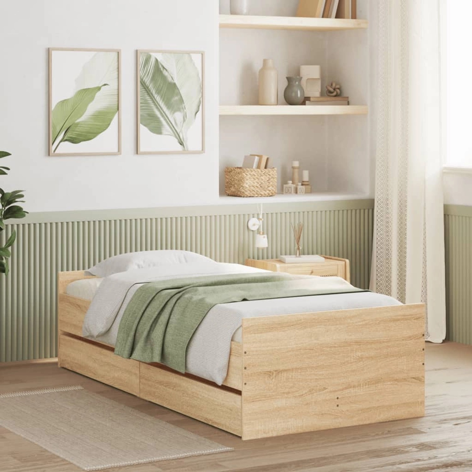 vidaXL Bettgestell mit Schubladen Sonoma Eiche 90x200 cm1936581 kaufen bei OBI