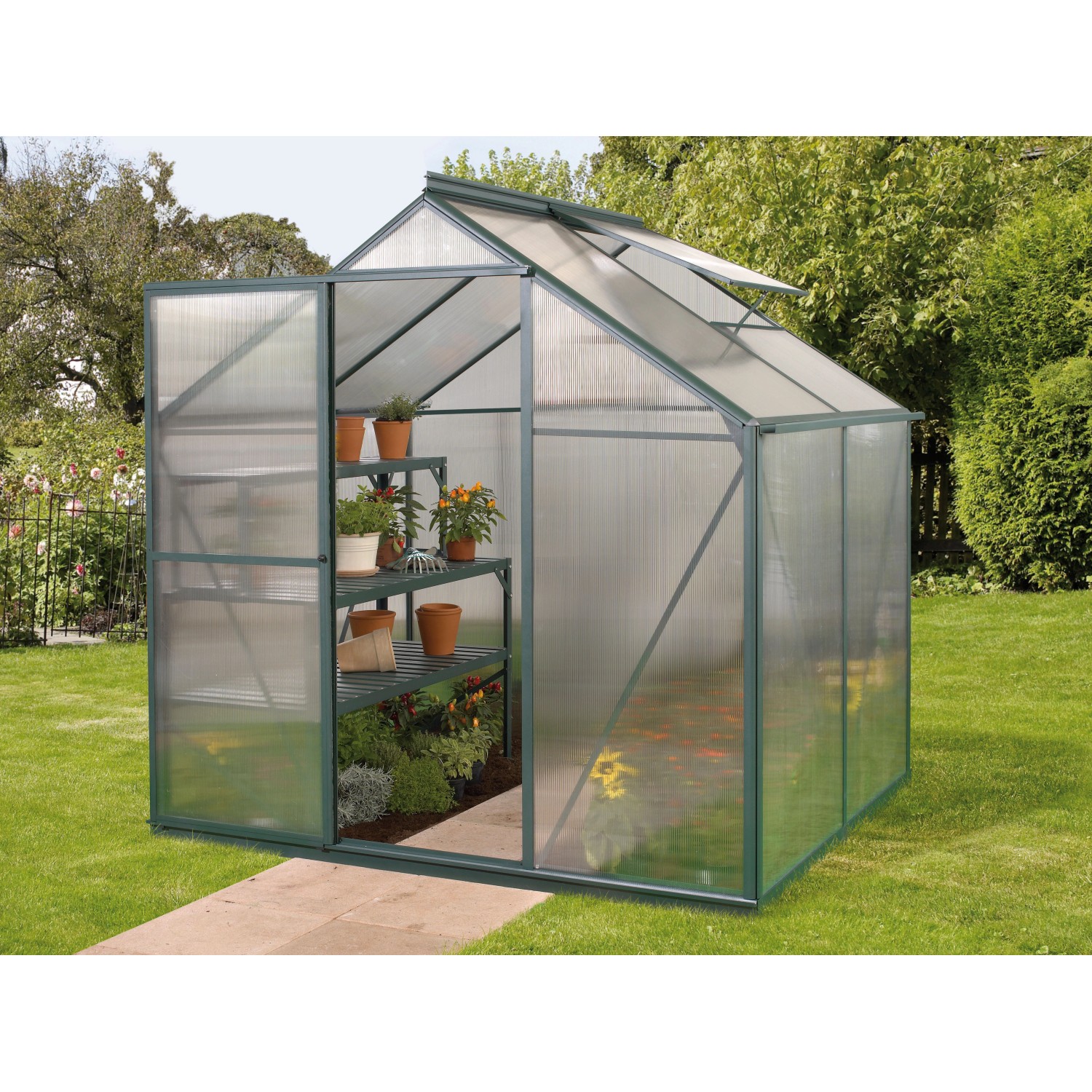 Vitavia Gewächshaus Triton 2500 Smaragd 2,5 m² inkl. Fundament kaufen ...