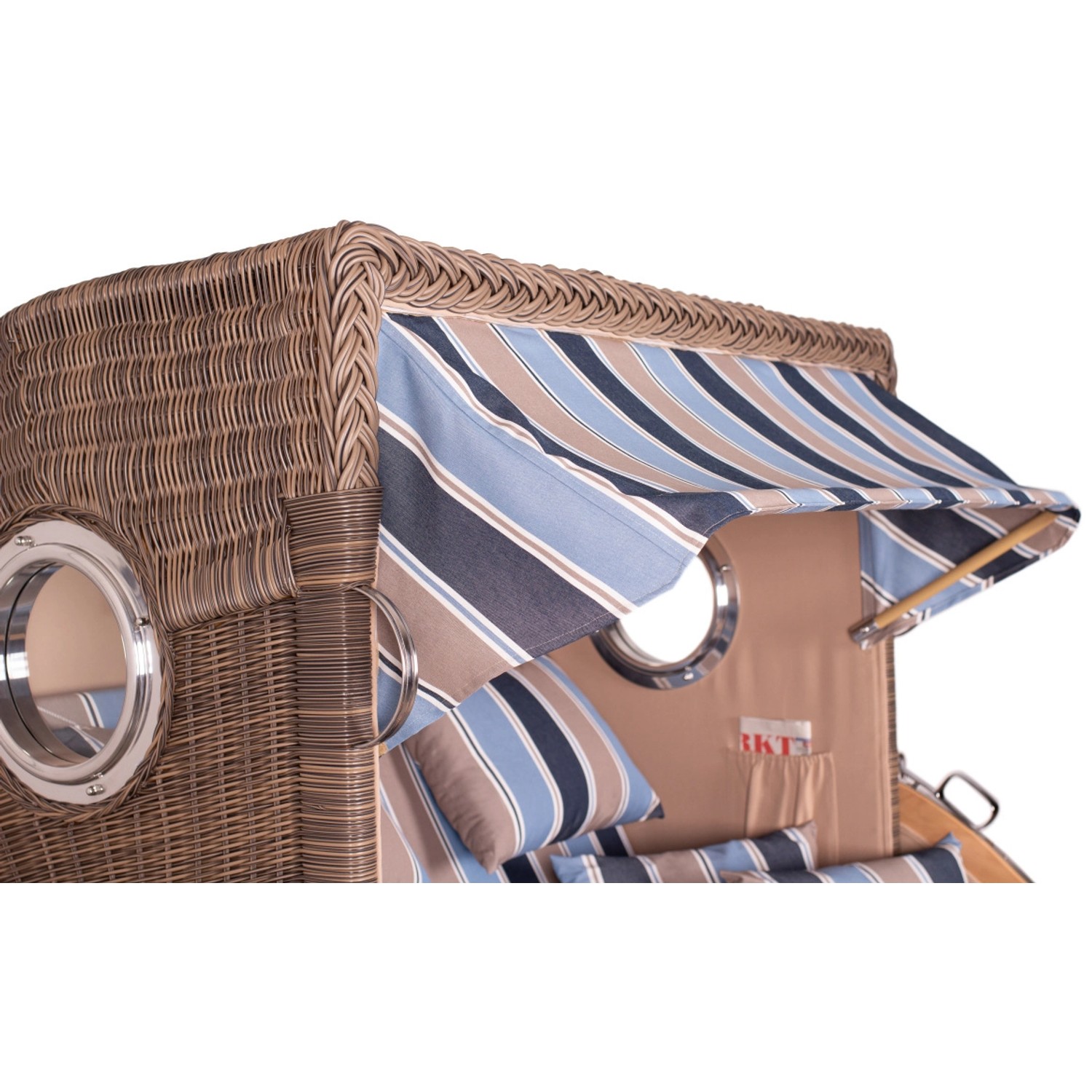 GarWoh Strandkorb Rantum Grande Teak PE Grey Dessin 580 kaufen bei OBI