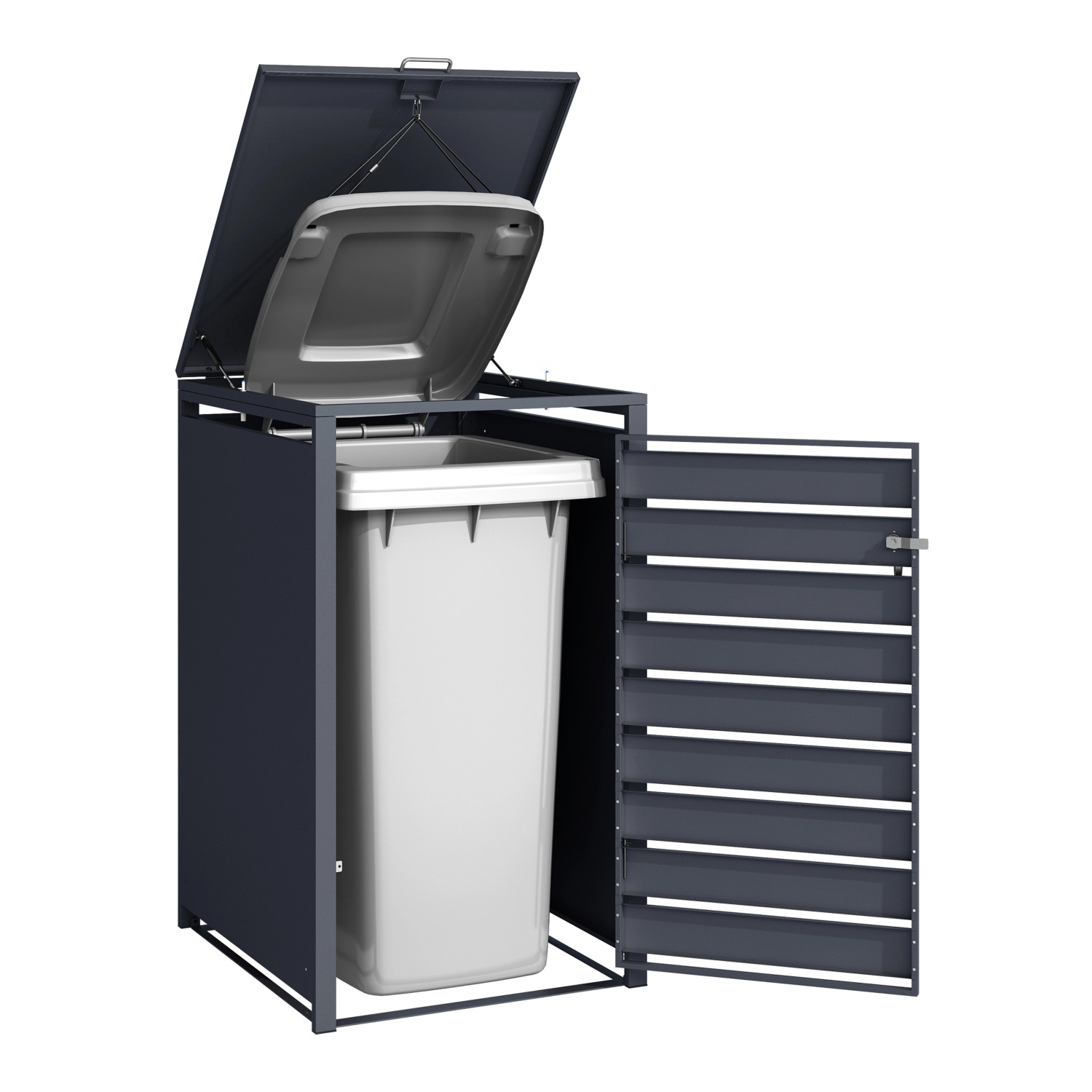 Axi Mülltonnenbox Lucas Metall 240 l Anthrazit/Holzoptik kaufen bei OBI