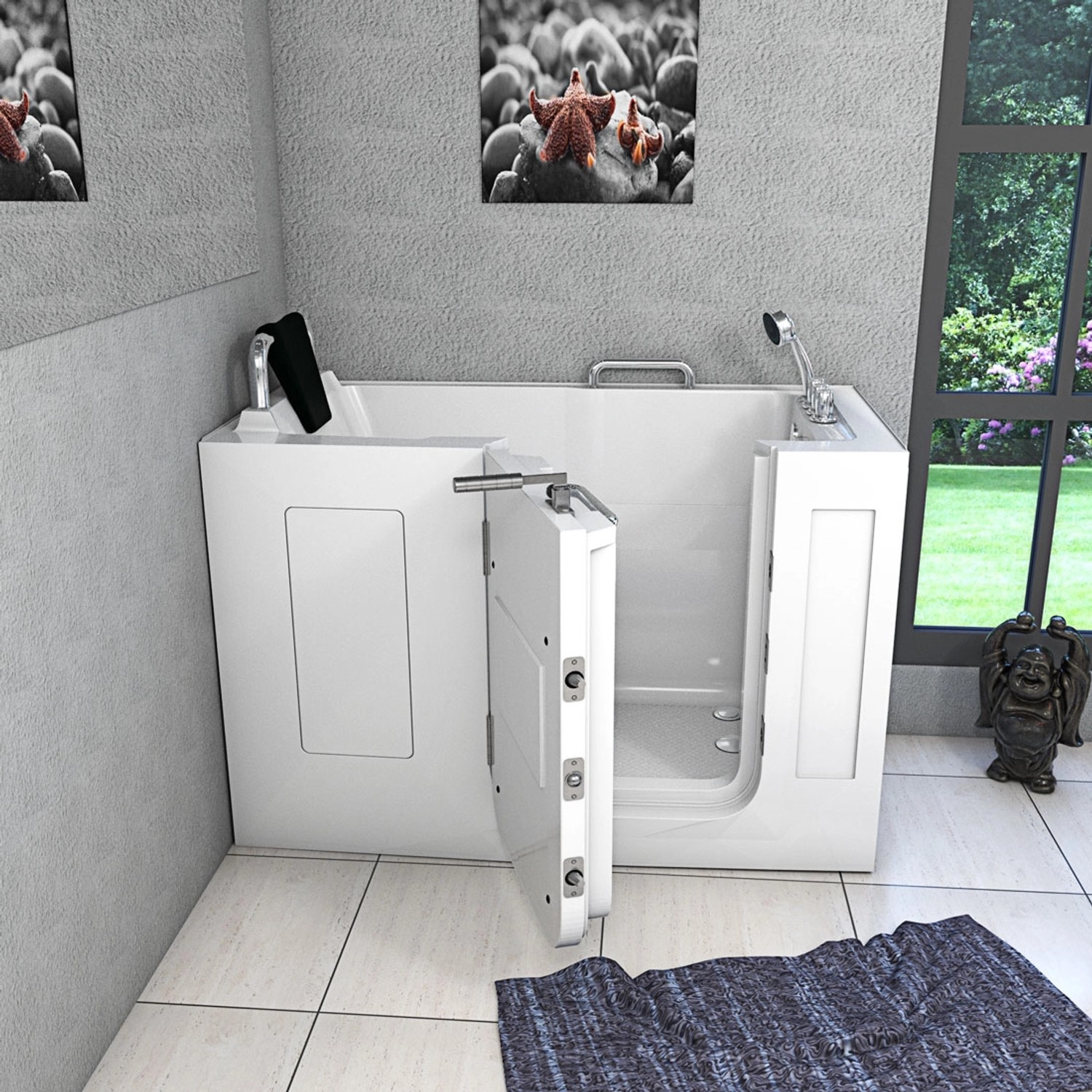 AquaVapore Sitzbadewanne Senioren Wanne Sitzwanne mit Tür S07-TH-A-L ...