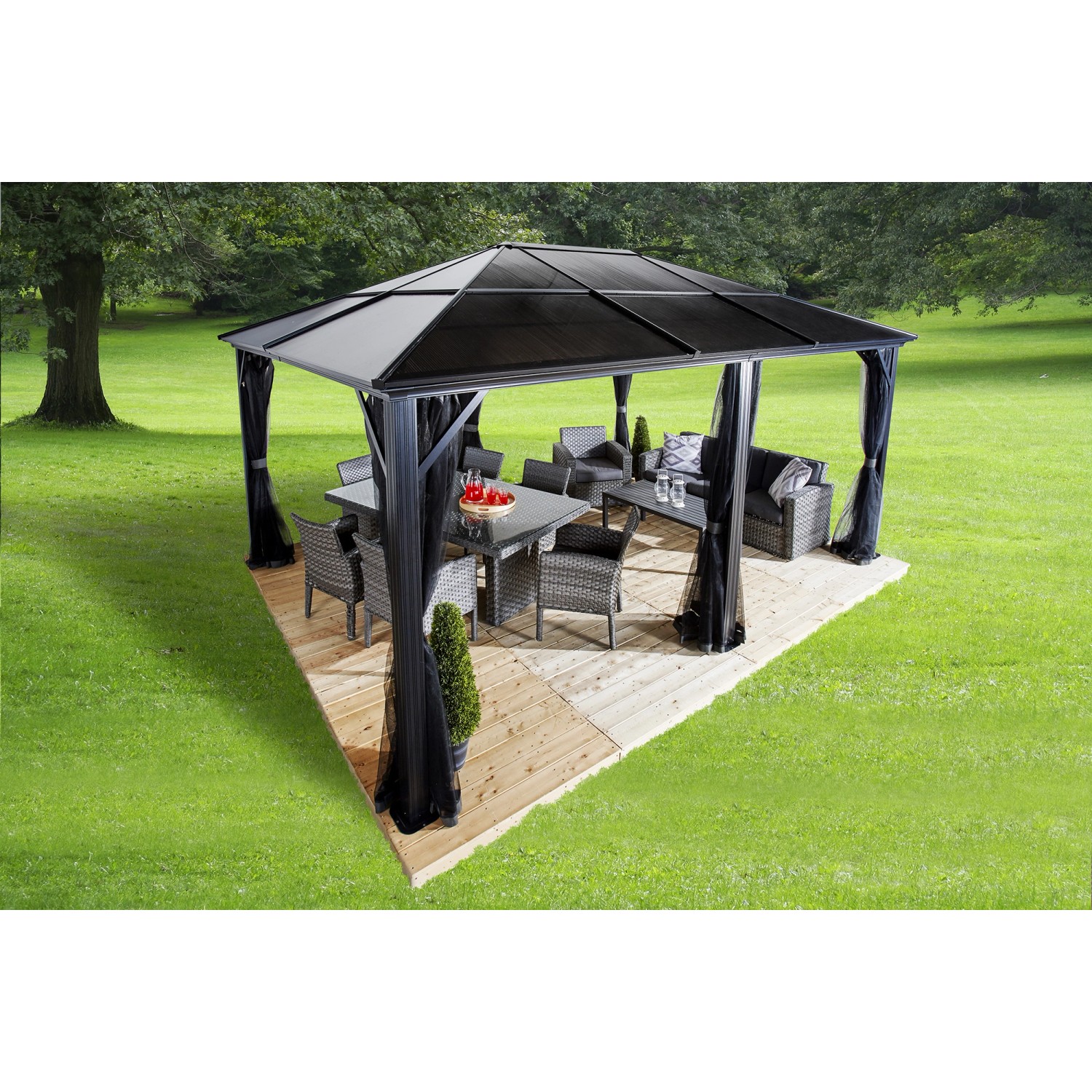 Sojag Pavillon Meridien 12 x 16 Anthrazit kaufen bei OBI