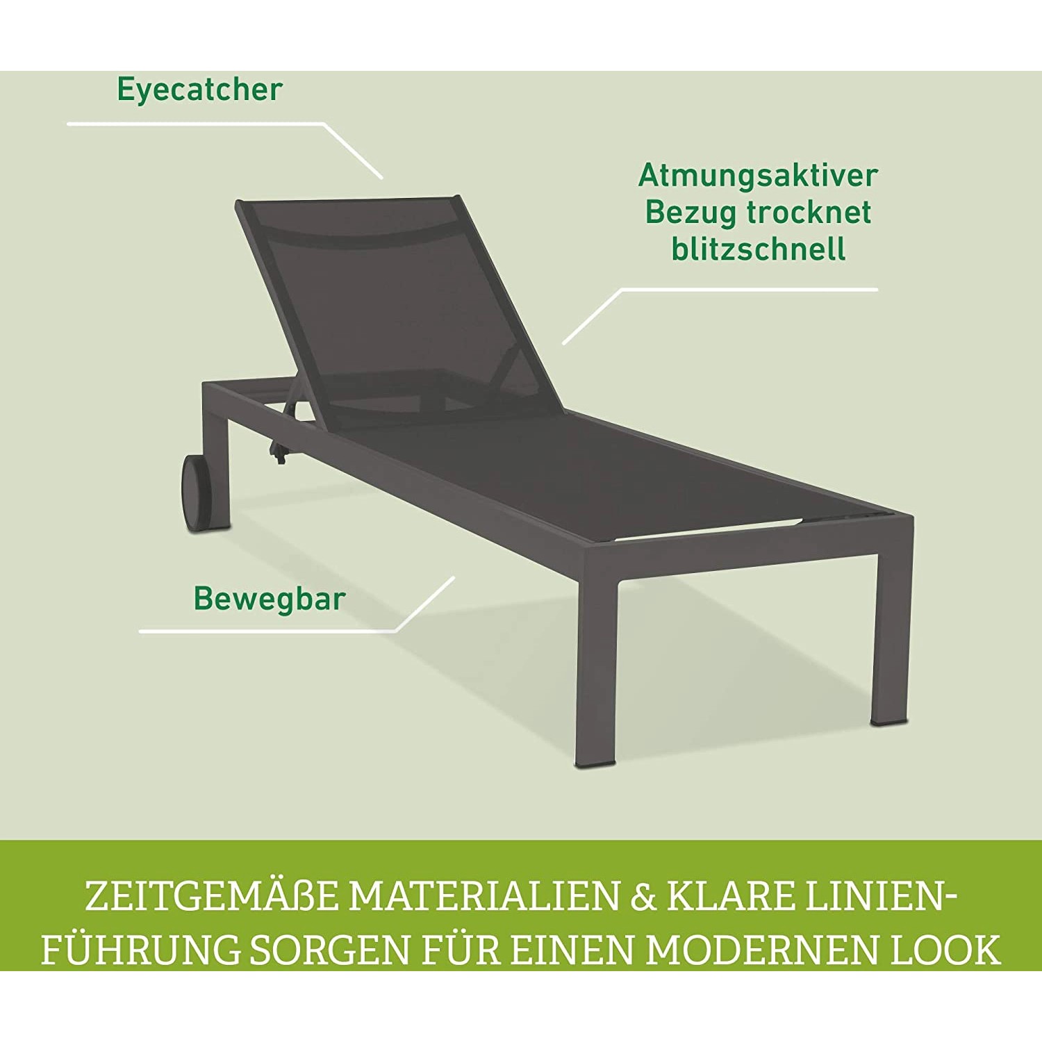 Acamp Liege Rimini 198 cm x 60 cm x 35 cm Anthrazit-Carbon kaufen bei OBI