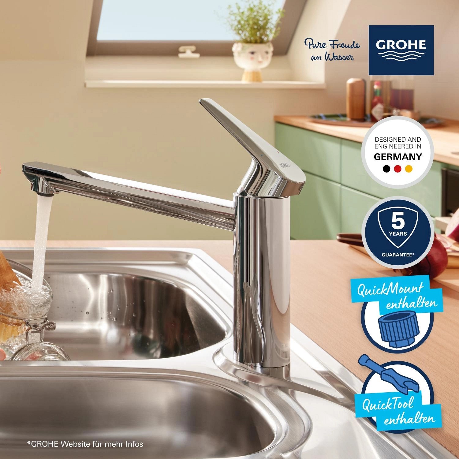Grohe QuickFix Start Edge Einhand-Spültischbatterie DN 15 kaufen bei OBI