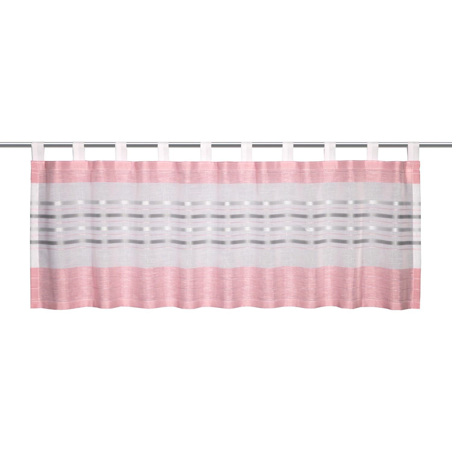 Bistrogardine Webstreifen Rosé-Silber 45 cm x 140 cm kaufen bei OBI