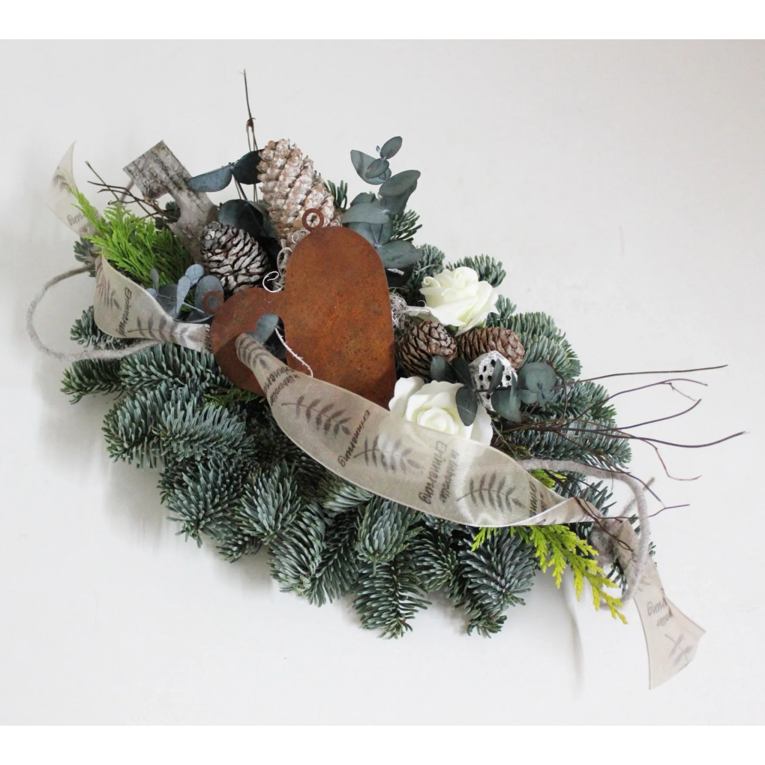 Grabgesteck mit Metallherz ca. 40 cm Natur kaufen bei OBI