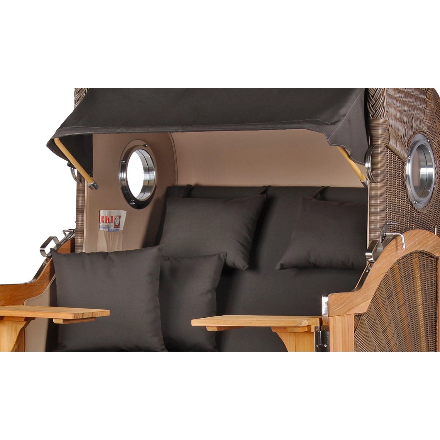 GarWoh Strandkorb Westerland Teak Bullauge PE Grey Dessin 548 kaufen ...