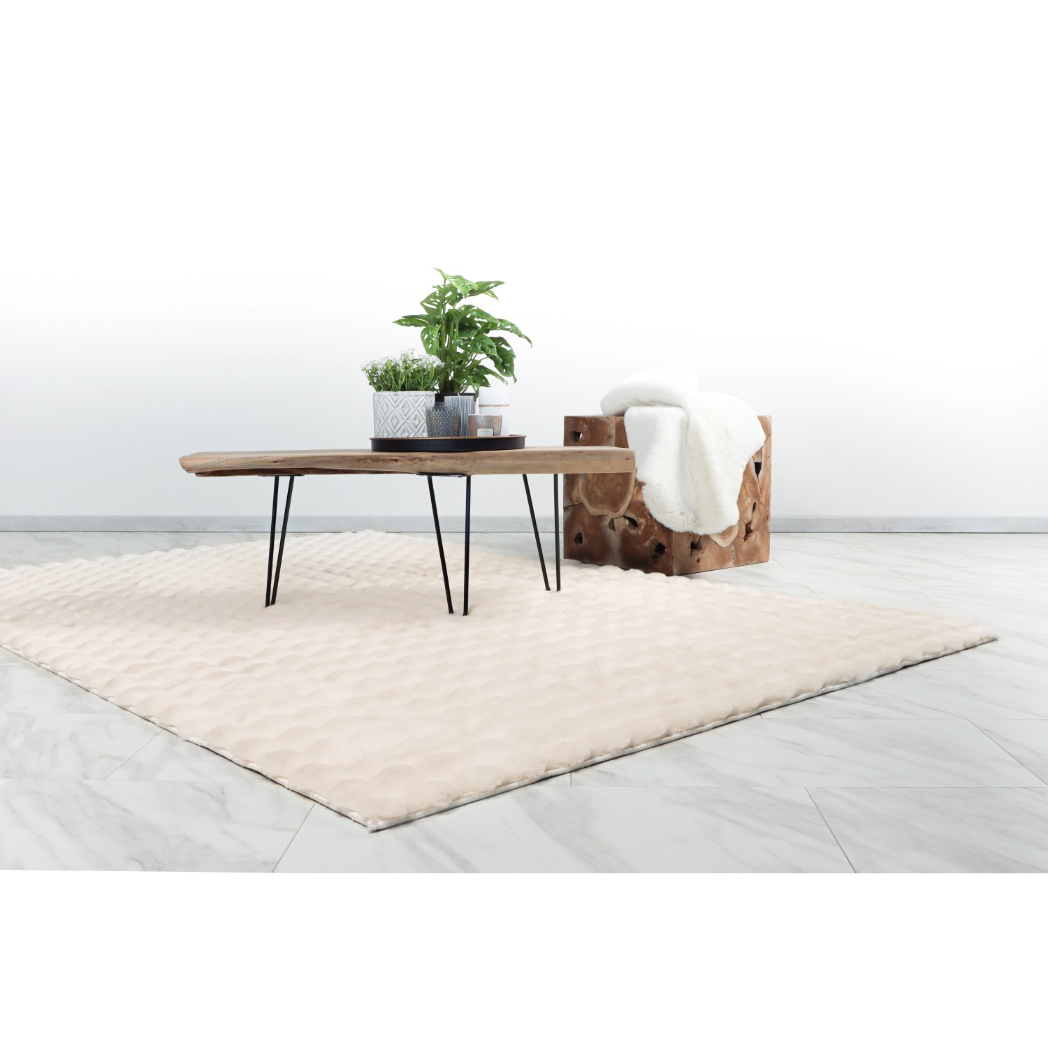 Lalee Teppich Harmony 160 cm x 230 cm Ivory kaufen bei OBI
