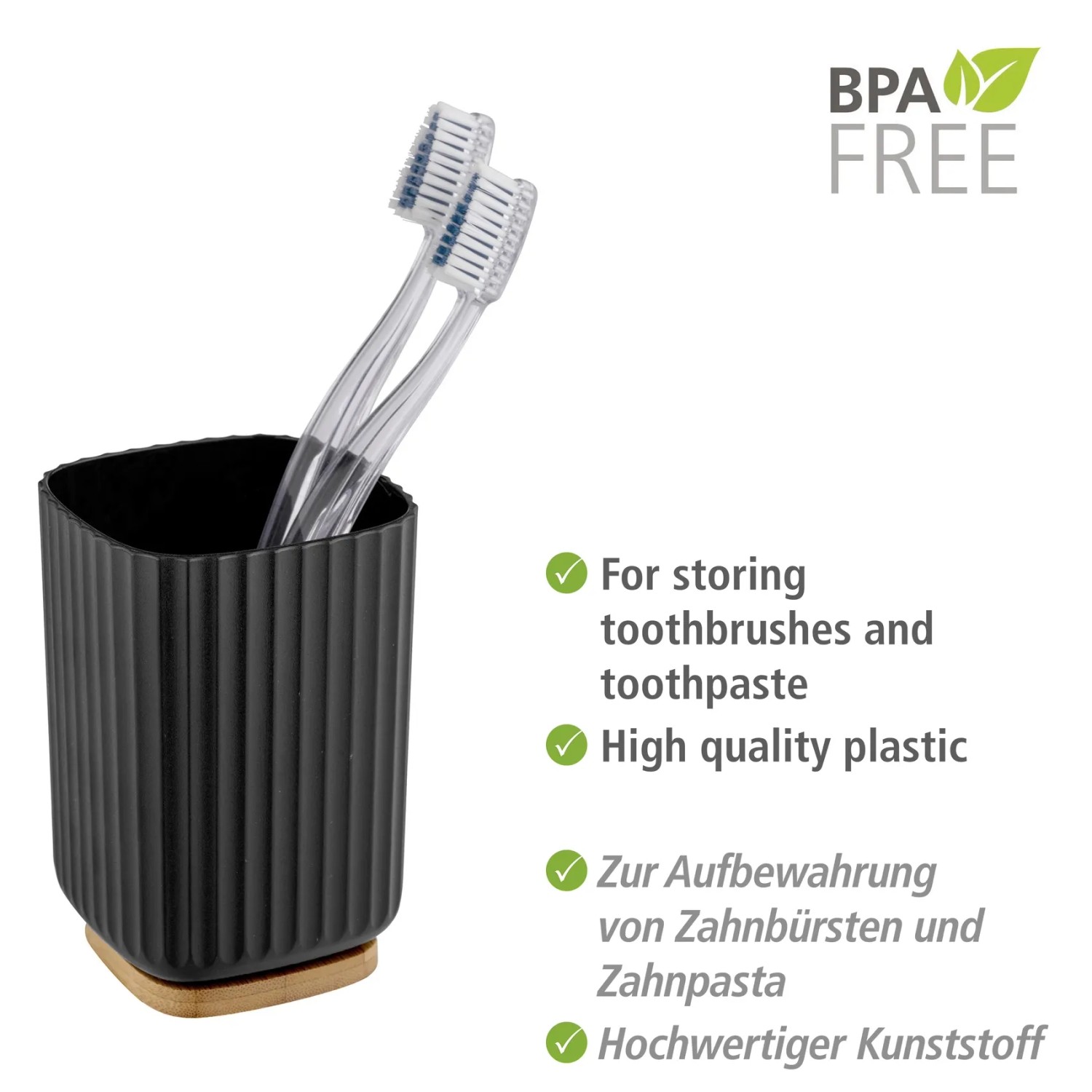 WENKO Zahnputzbecher Rotello Schwarz kaufen bei OBI