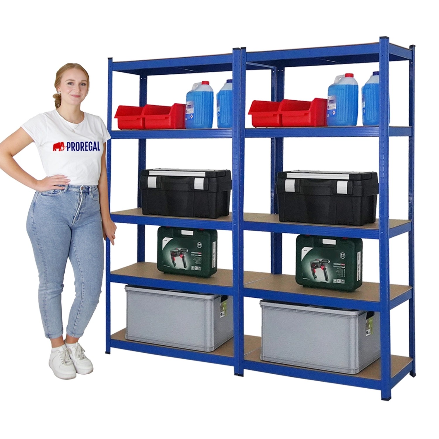 PROREGAL Mega Deal 2x Kellerregal Gorilla HxBxT 180 x 90 x 40 cm ...