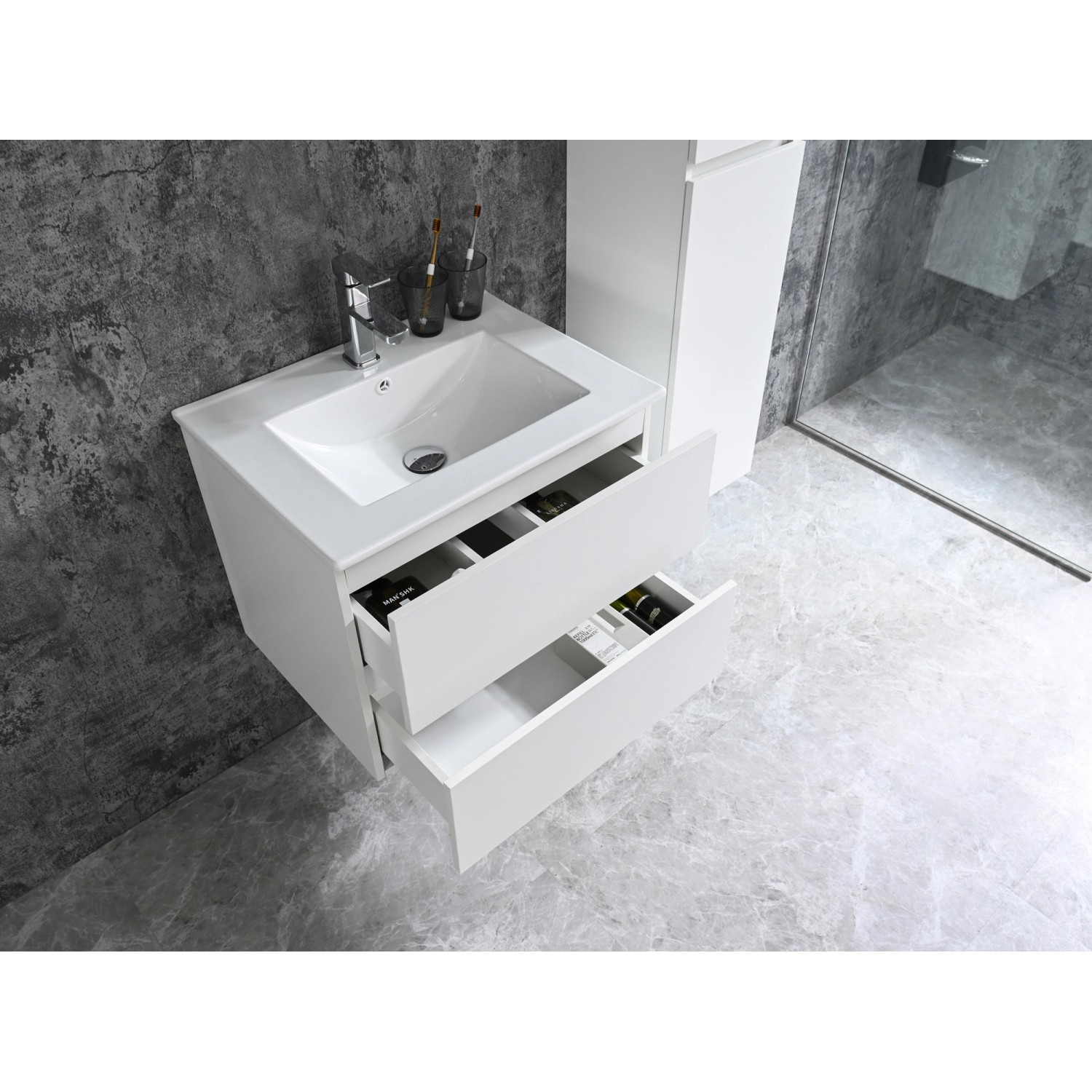 Sanotechnik Einzelwaschtisch Corbo 60 cm Weiß mit Softclose kaufen bei OBI