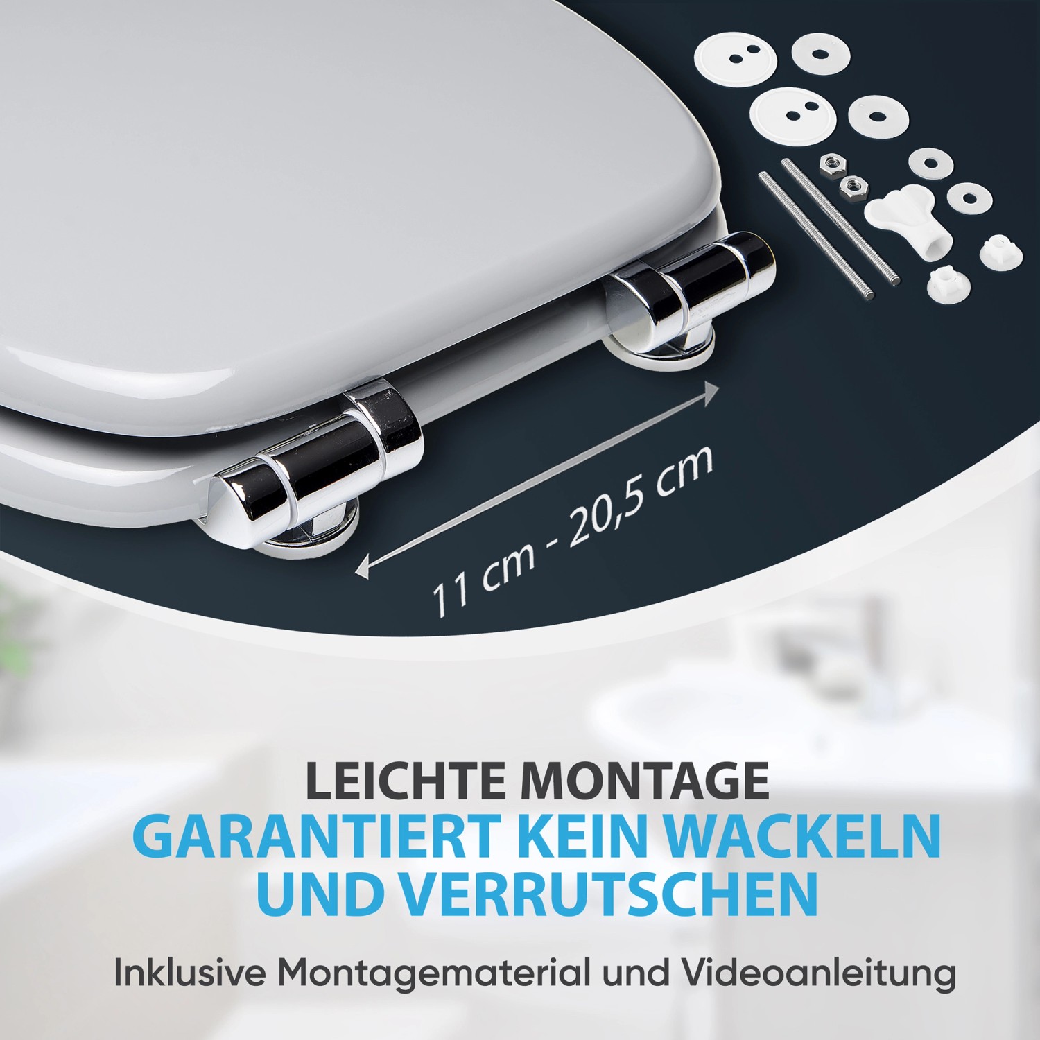 Sanilo WC Sitz mit Absenkautomatik Manhattan Grau, Hochwertiger und Stabiler Toilettendeckel aus ...