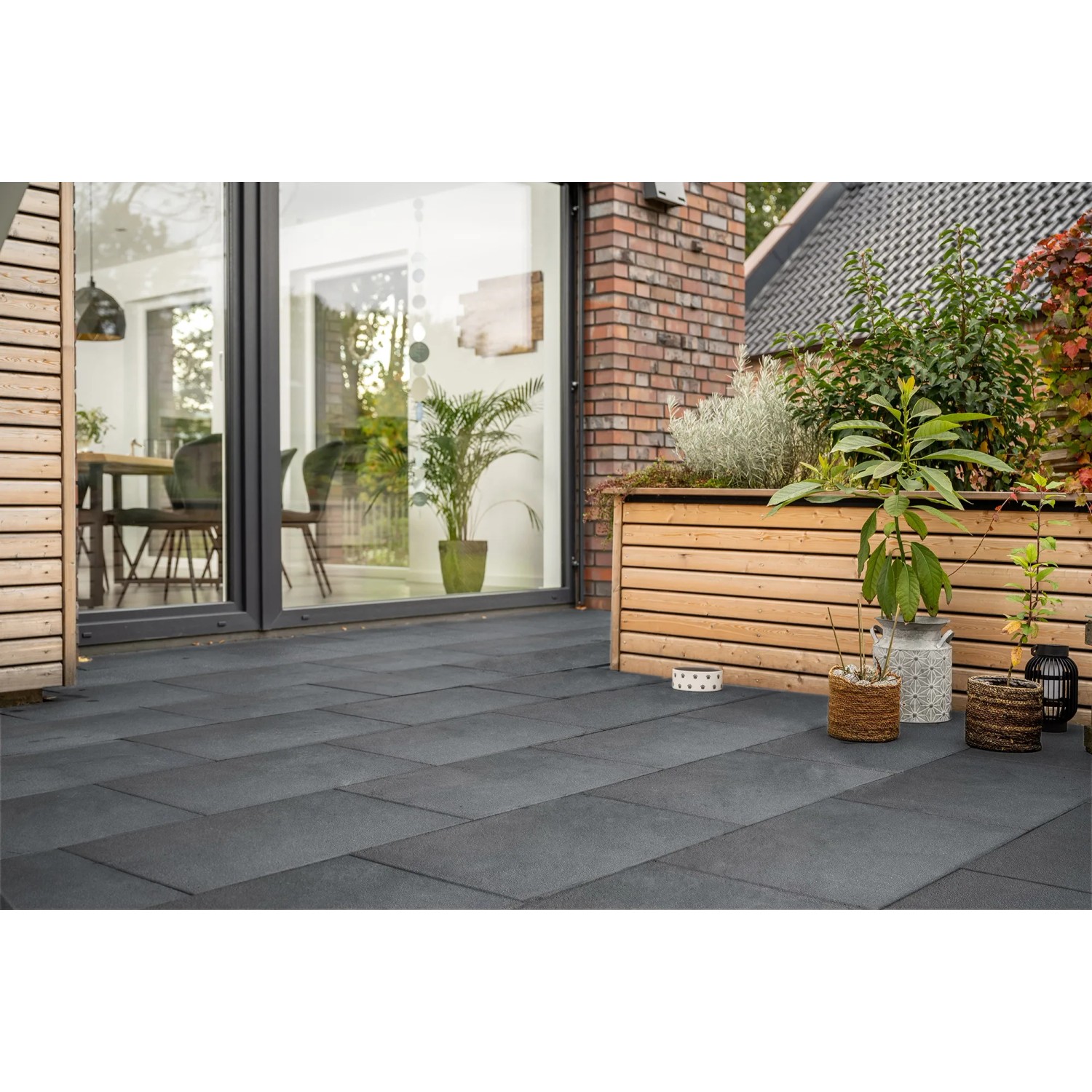 Diephaus Terrassenplatte Rustic Schwarz-Basalt 60 cm x 40 cm x 4 cm ...