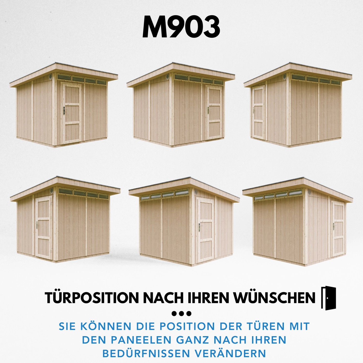 Timbela Holz-Gartenhaus M903 Flachdach Grundiert 279 cm x 294 cm kaufen ...