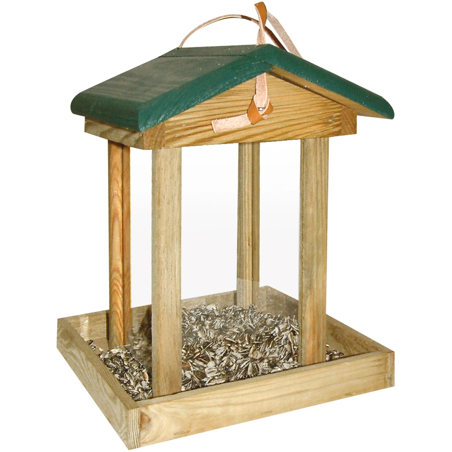 Dobar Vogelfutterstation mit Futtersilo zum Aufhängen Grün 22 x 25 x 28 ...