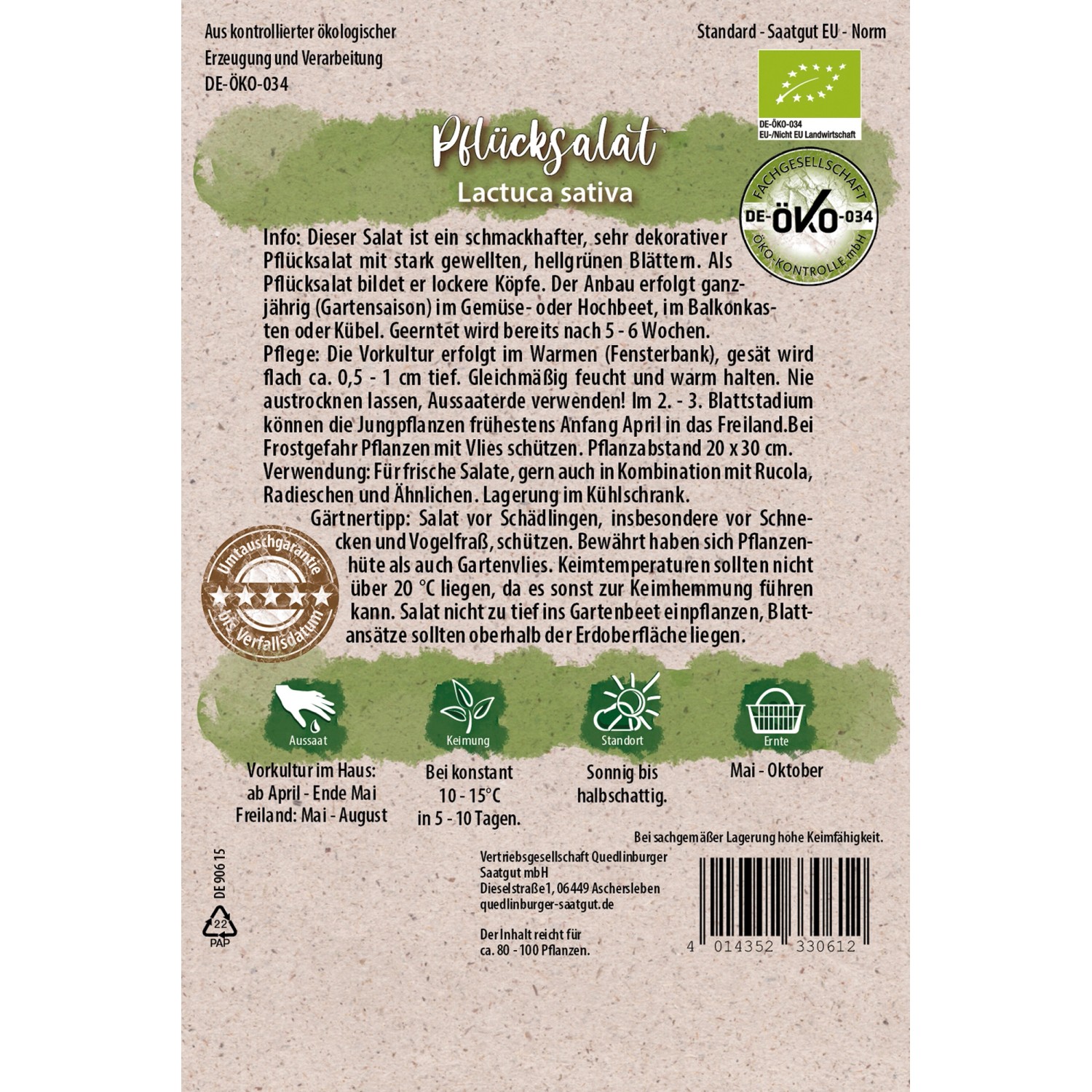 Quedlinburger Bio-Pflücksalat Grün kaufen bei OBI